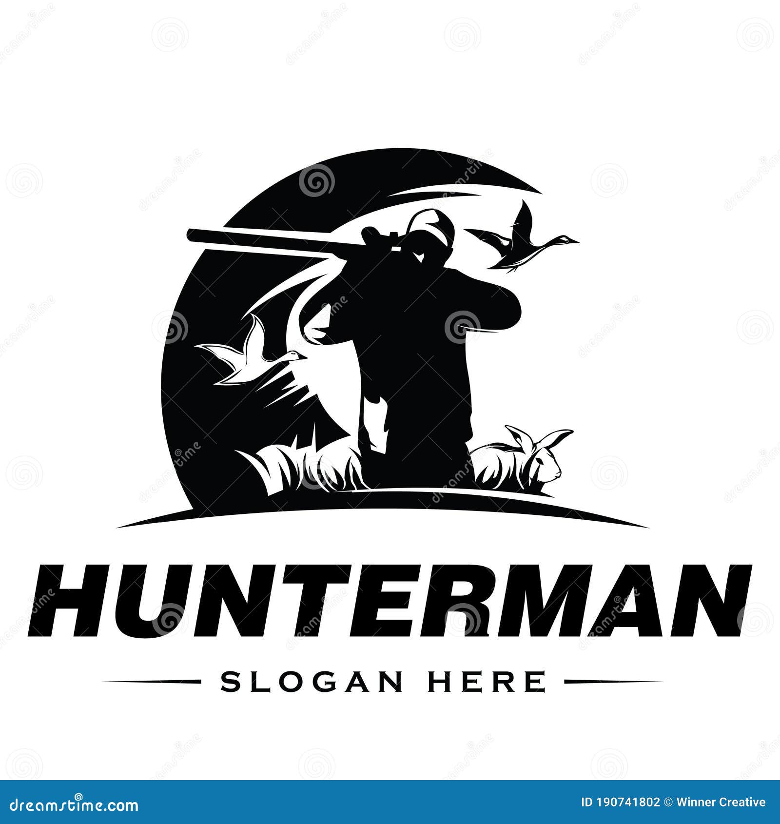 Hunter Logo. Hunter Man Logo Design Vector Stock Vector - Illustration ...