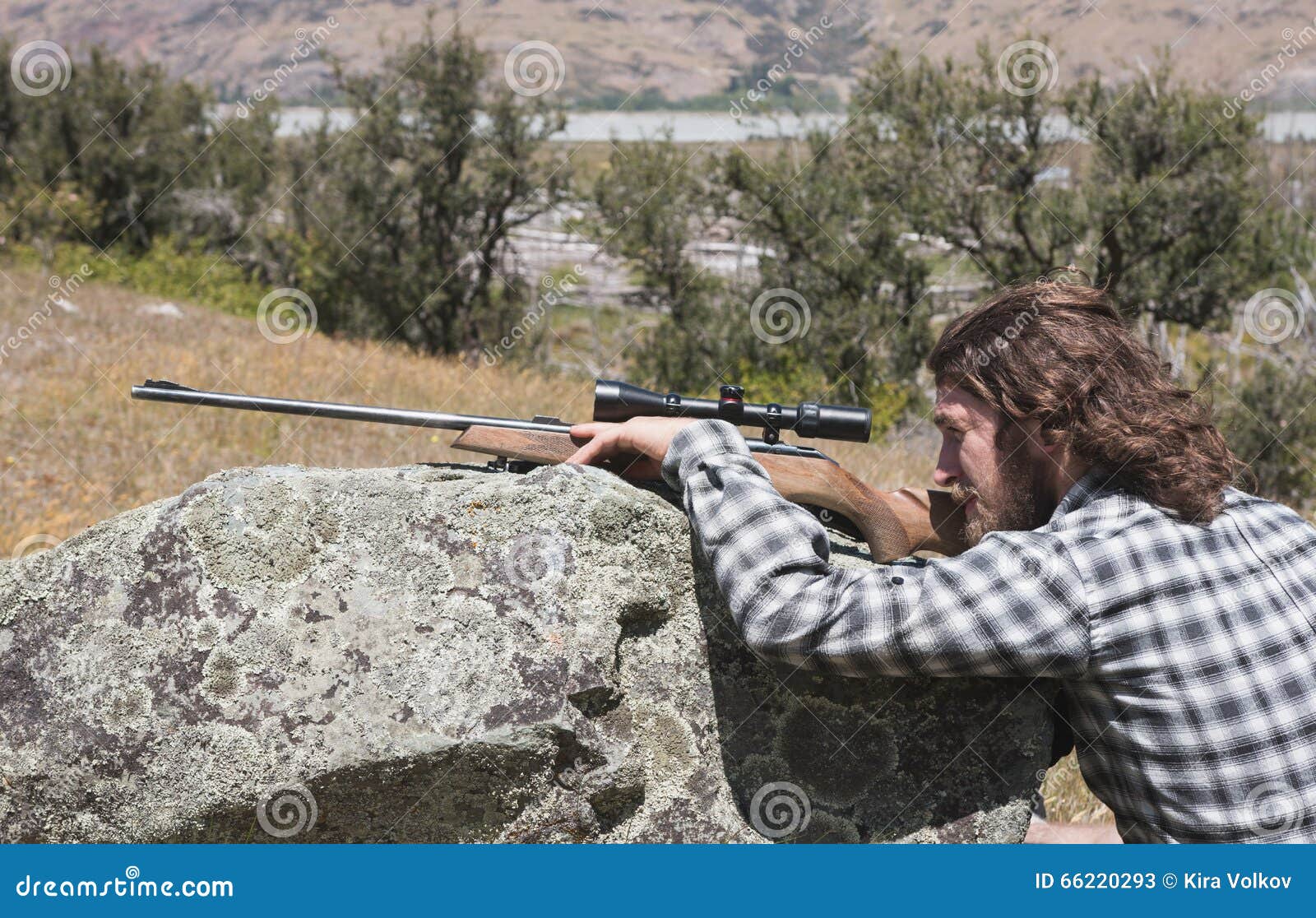 Hunter Looking through the Scope Rifle Stock Image - Image of hunter ...