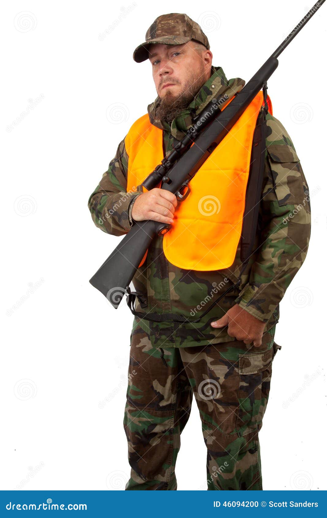 Hunter stock photo. Image of safety, vest, camouflage - 46094200