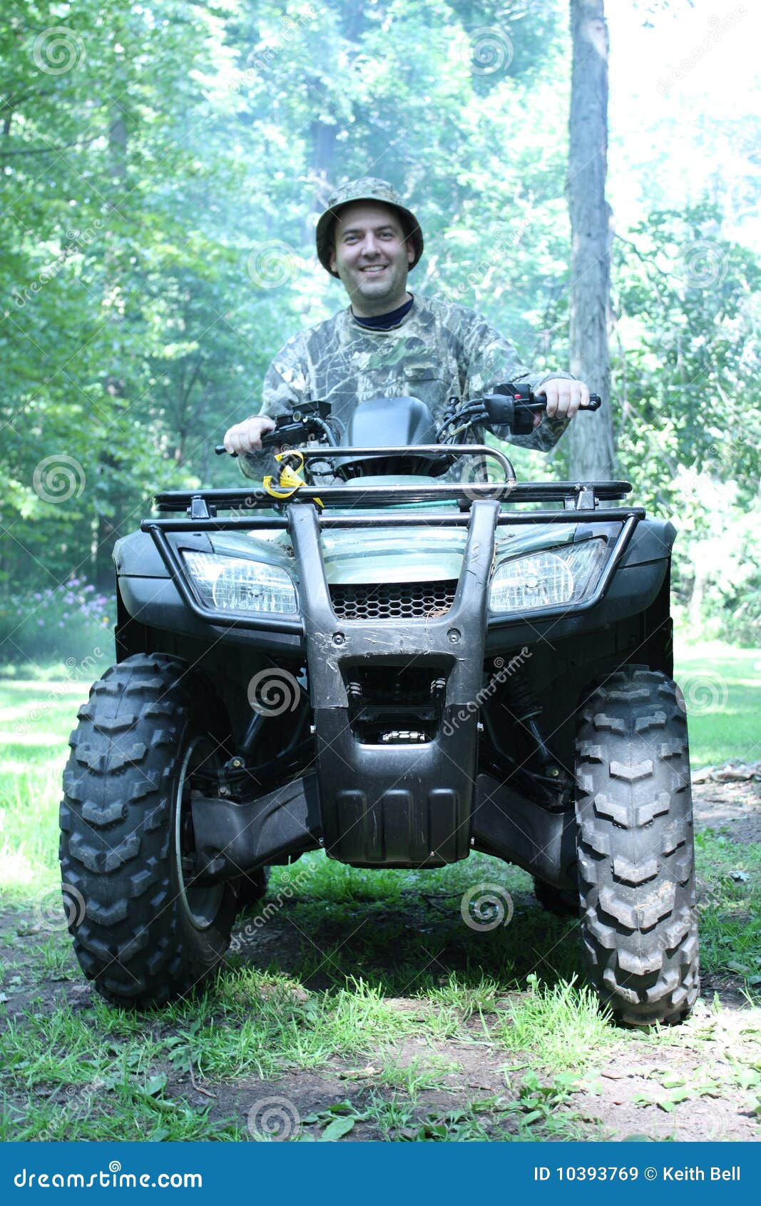 Hunter Man Driving Four Wheel Atv Stock Image - Image of outdoors ...