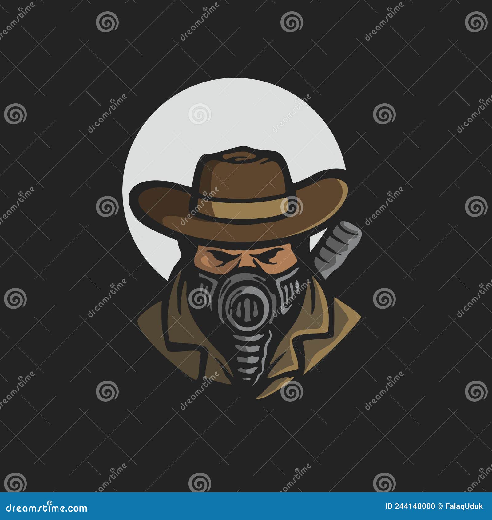 Hunter mascot logo. stock vector. Illustration of logo - 244148000