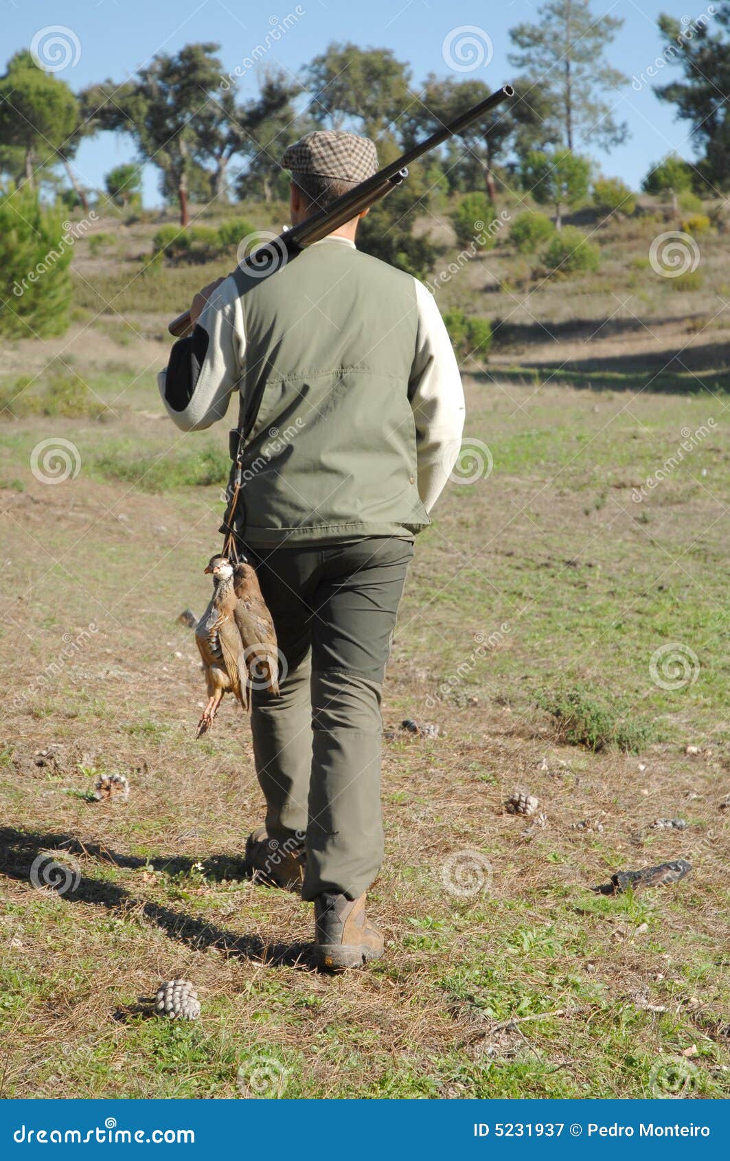 Hunter portrait stock image. Image of hunt, forest, vegetation - 5231937