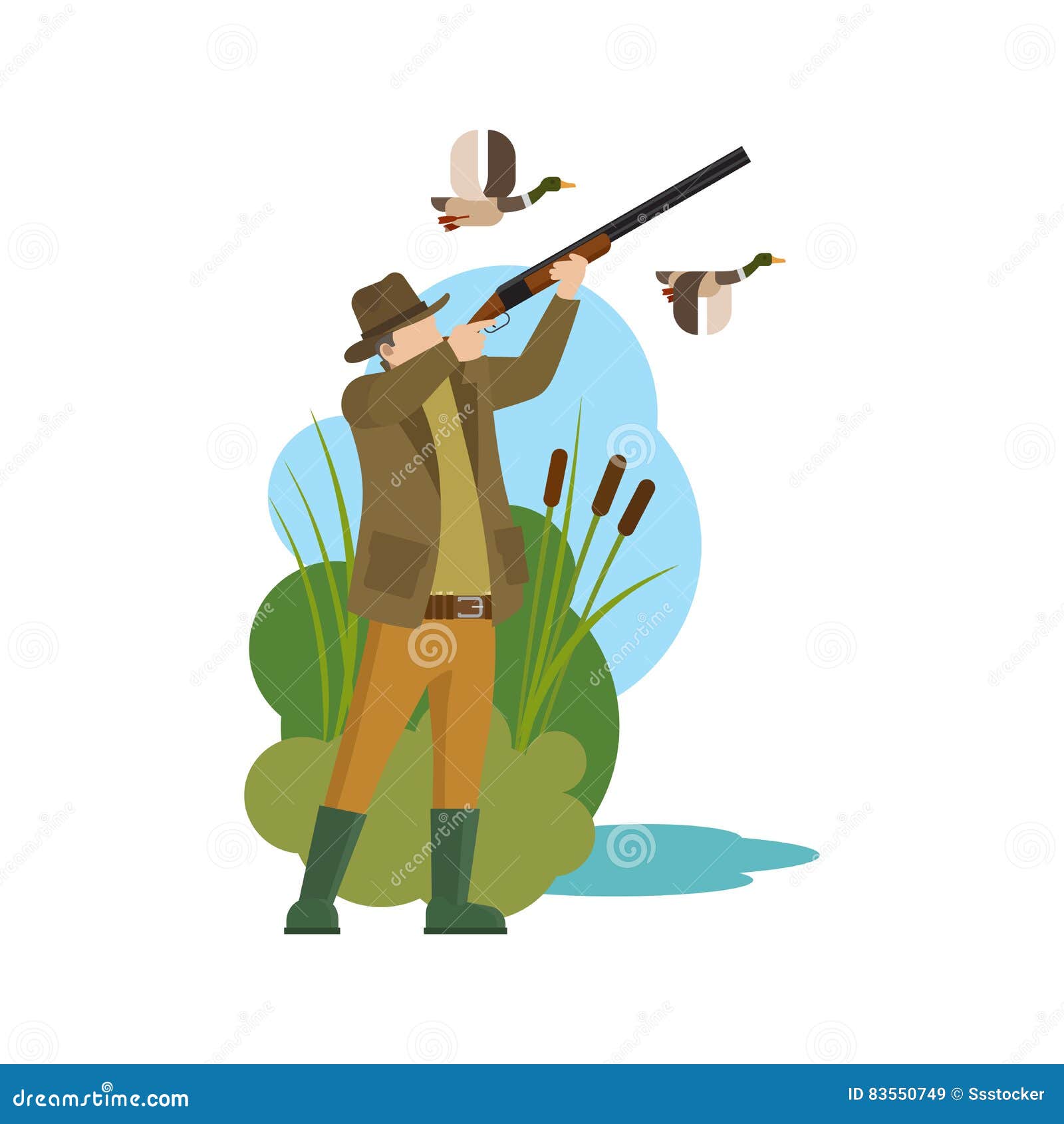 Hunter and Prey Duck Hunting Stock Vector - Illustration of icon ...