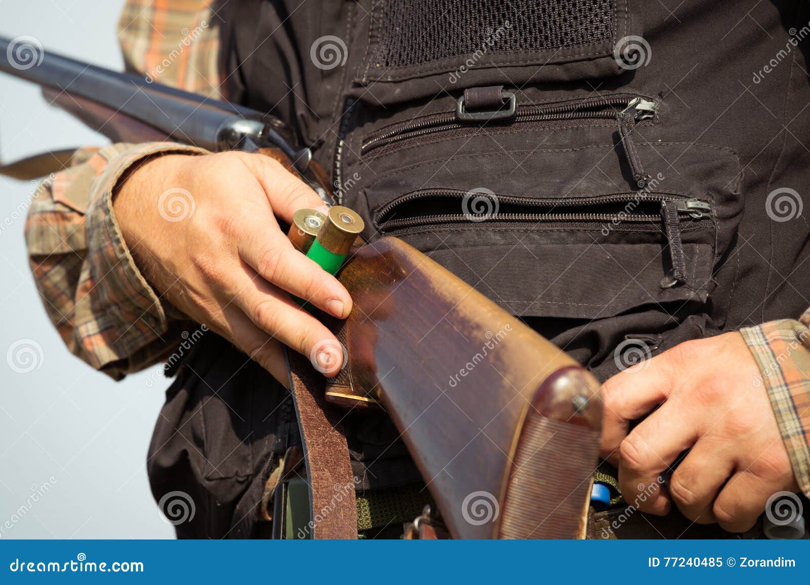Hunter Ready To Hunt with Hunting Rifle Stock Image - Image of active ...