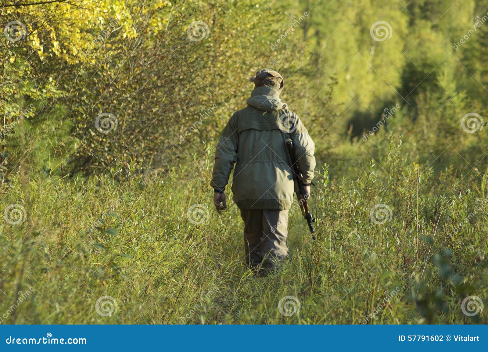 Hunter rear view stock photo. Image of keyword, fire - 57791602