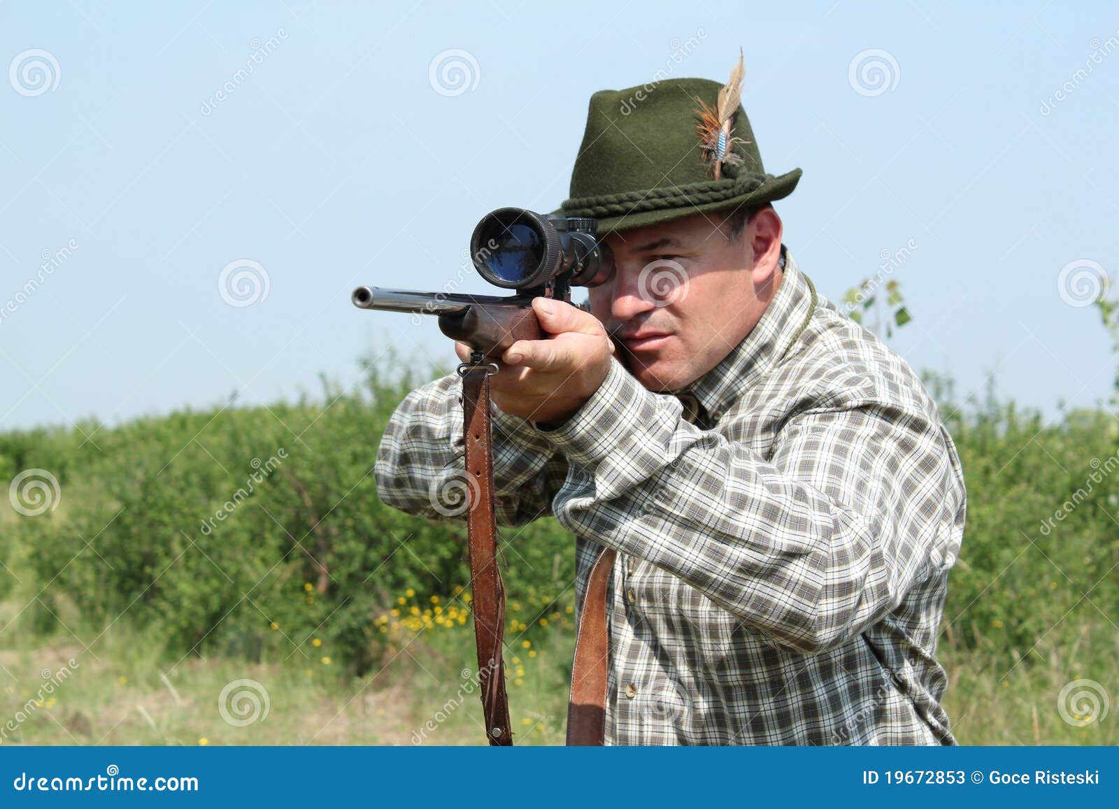 Hunter with rifle stock image. Image of equipment, male - 19672853