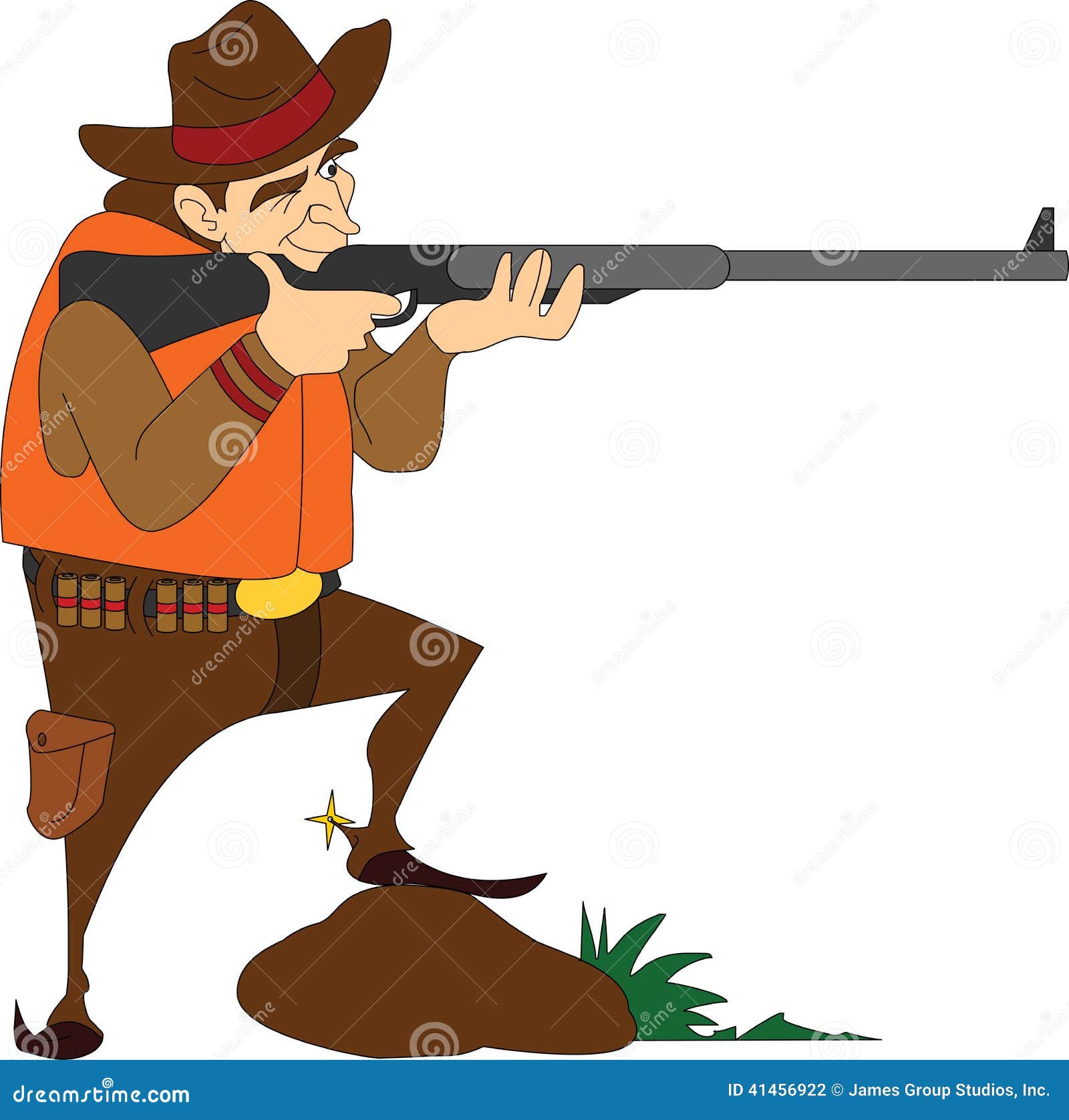 Hunter with a rifle stock vector. Illustration of sports - 41456922