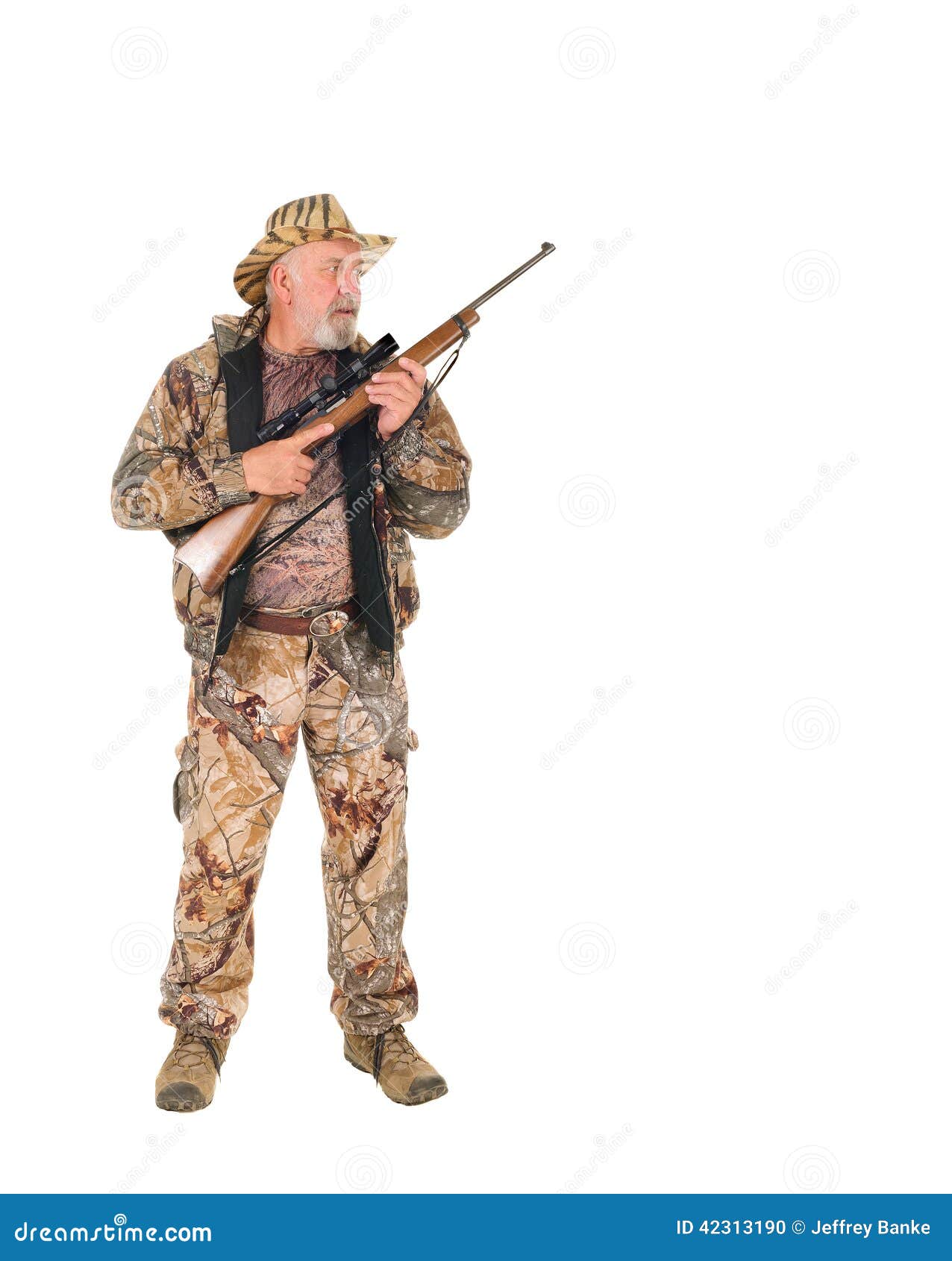 Hunter with rifle stock photo. Image of hunting, shoot - 42313190