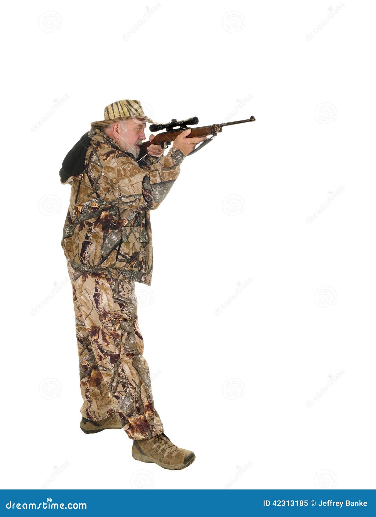 Hunter with rifle stock image. Image of masculine, bolt - 42313185