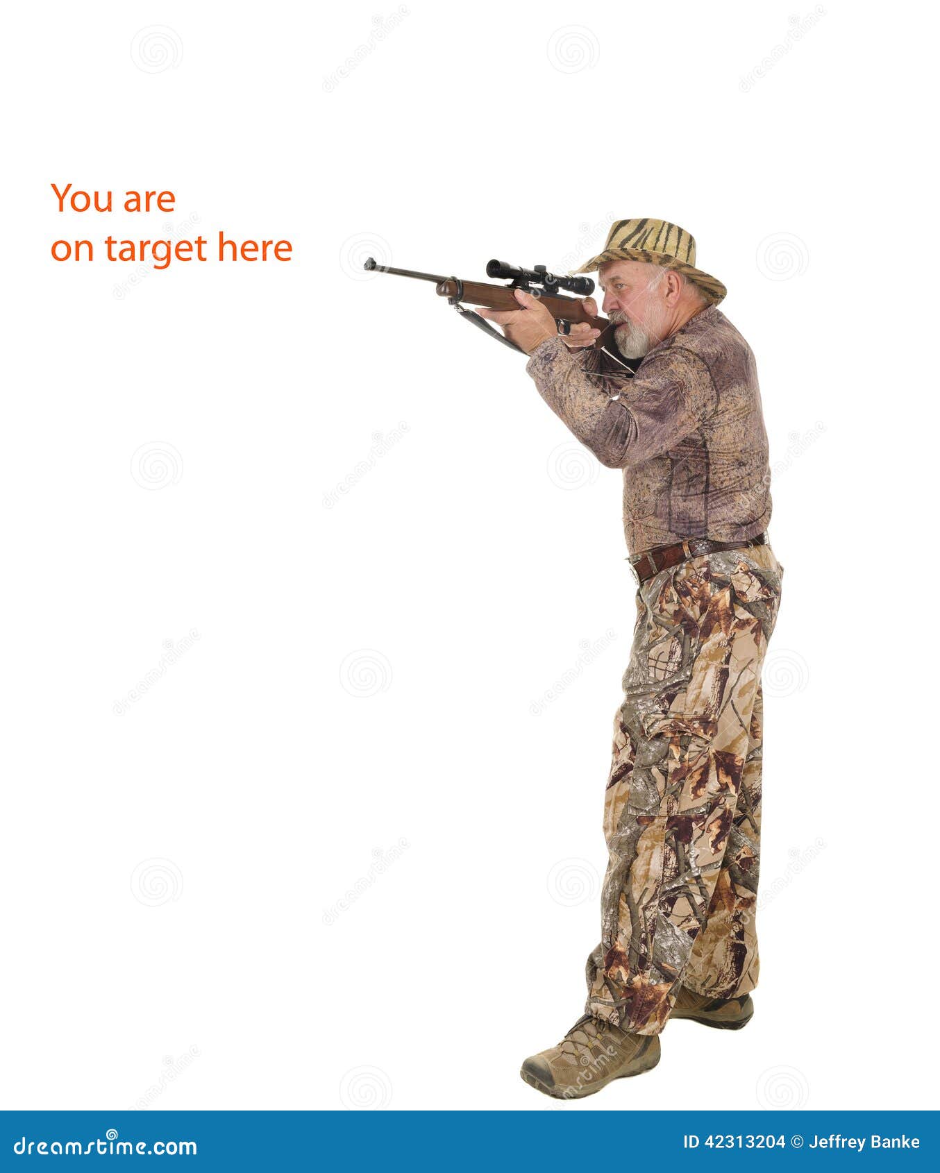 Hunter with rifle stock photo. Image of camouflage, masculine - 42313204