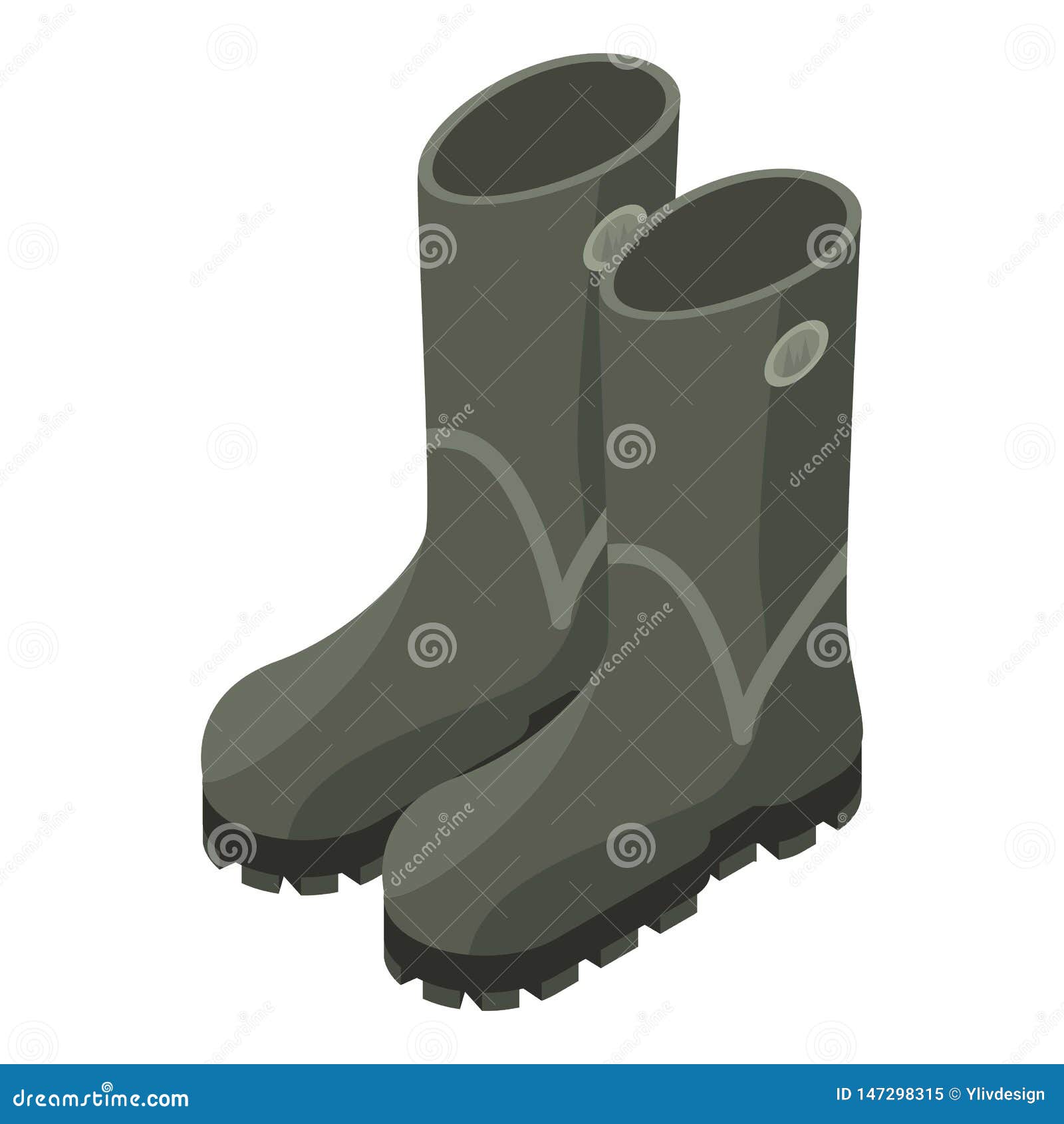 Hunter Rubber Boots Icon, Isometric Style Stock Vector - Illustration ...
