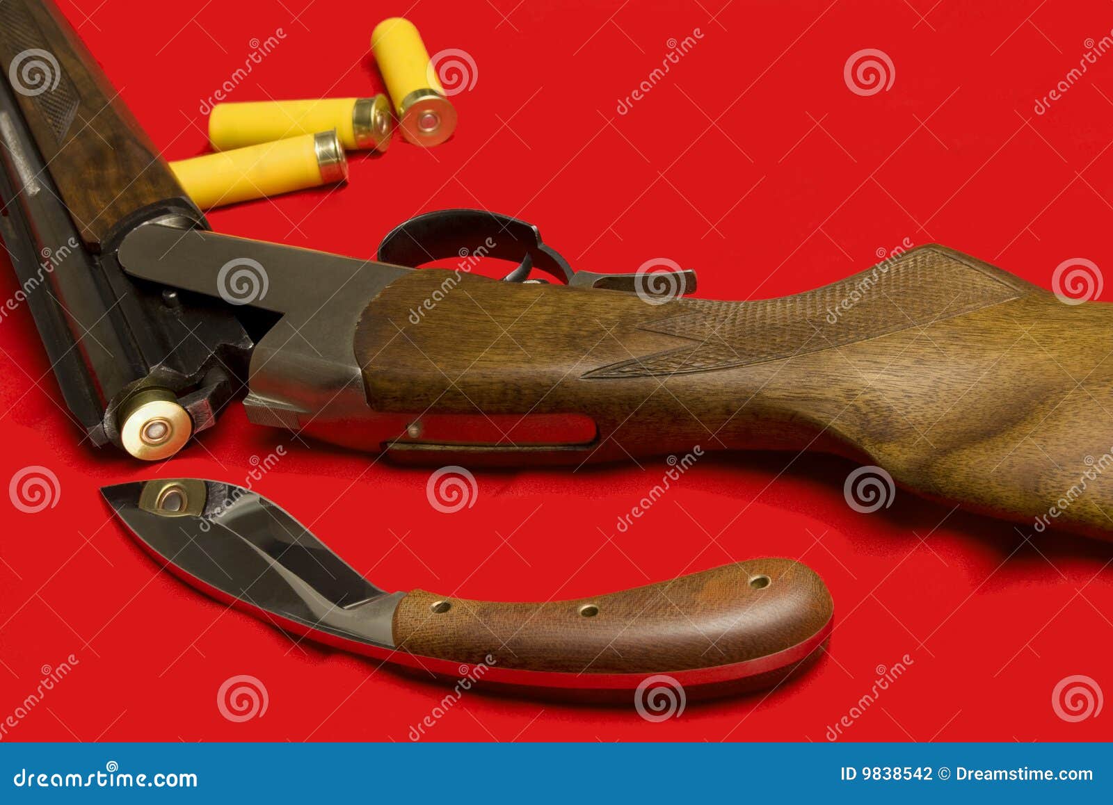 Hunter s gun stock photo. Image of knife, polished, hunter - 9838542