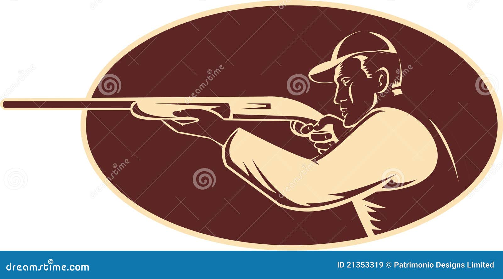 Hunter Shooting Aiming Shotgun Rifle Stock Illustration - Illustration ...