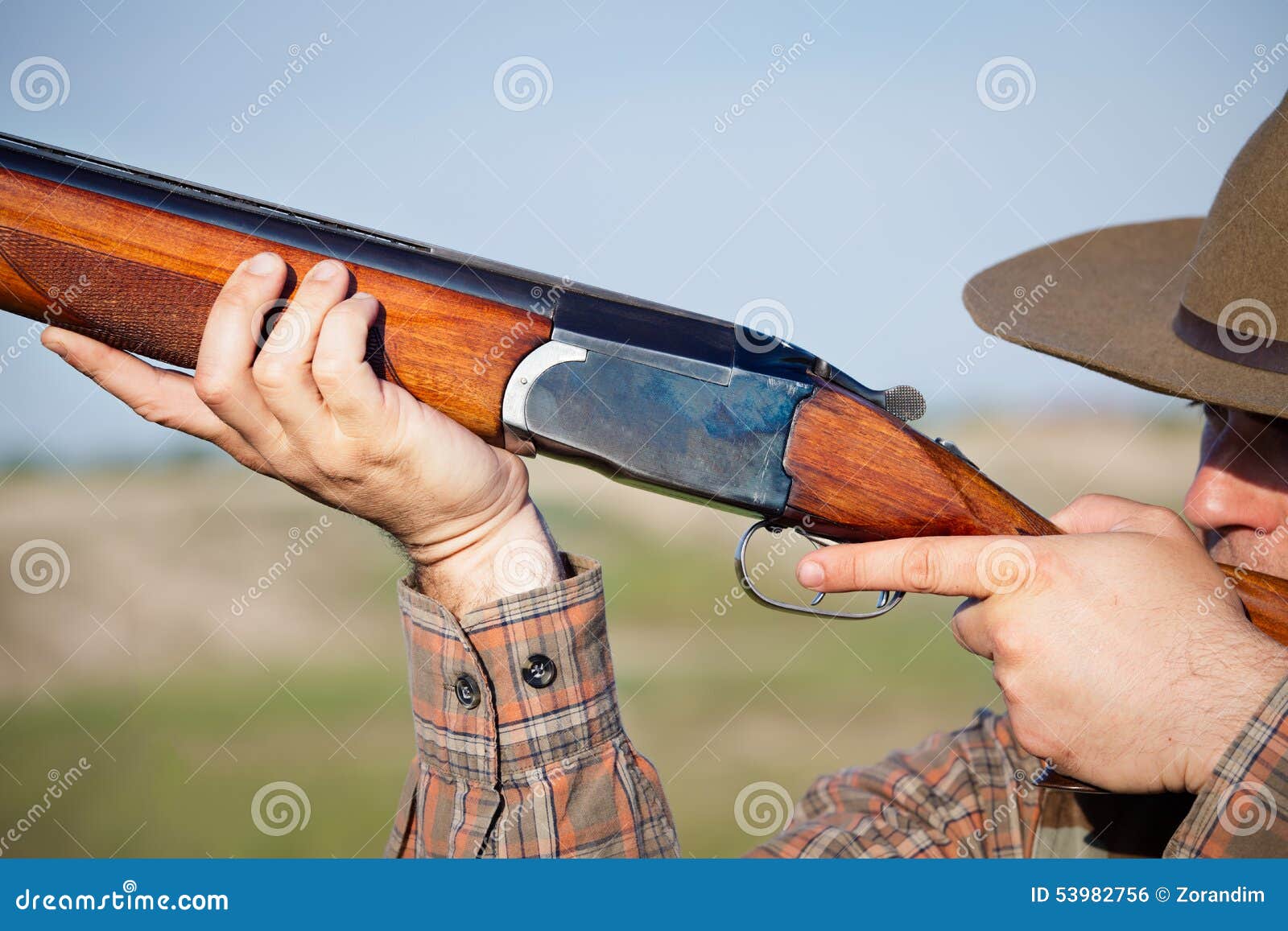 Hunter shooting stock photo. Image of landscape, season - 53982756