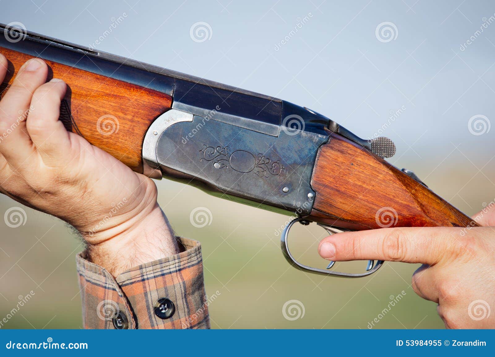 Hunter shooting stock image. Image of aiming, hunter - 53984955