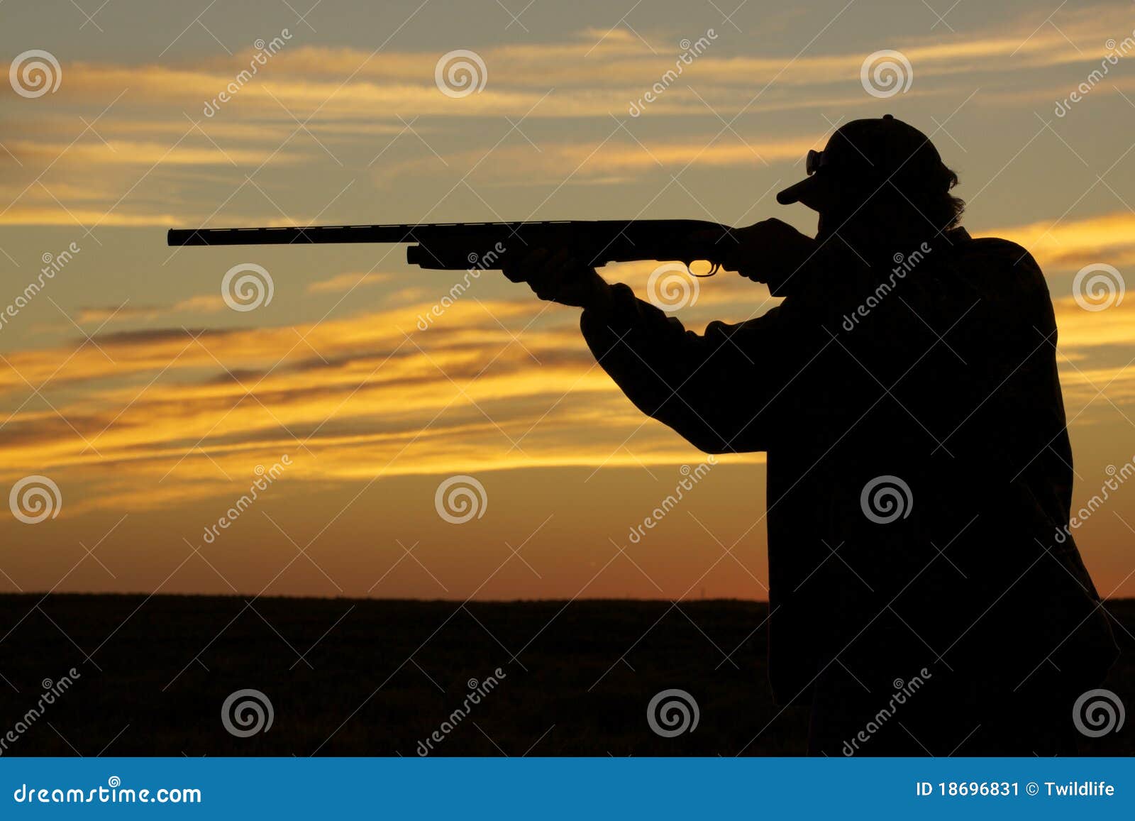Hunter Shooting in Sunset stock image. Image of sunset - 18696831