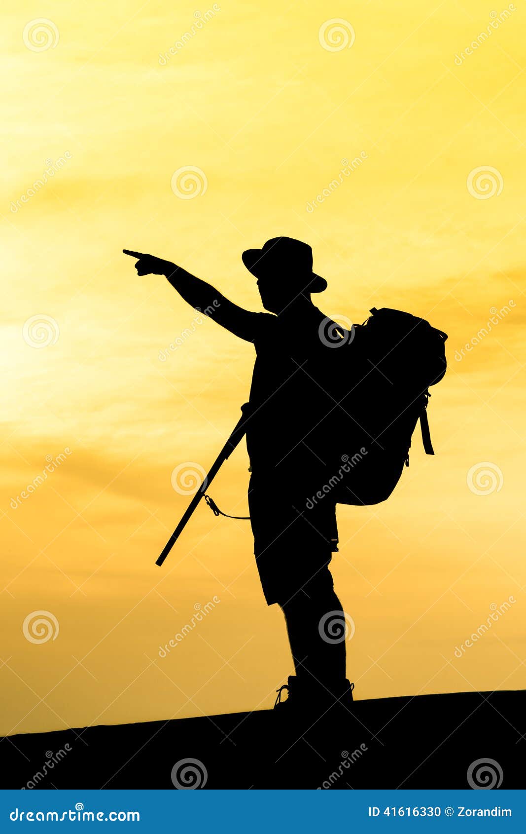 Hunter with Shotgun in Sunset Stock Photo - Image of rifle, weapon ...