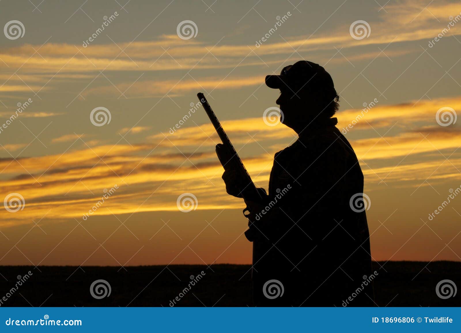 Hunter in Sunset stock photo. Image of outdoors, clouds - 18696806