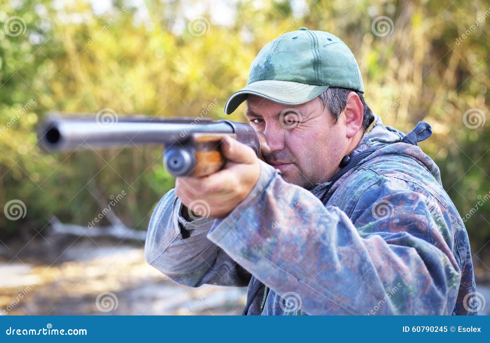 Hunter Taking Aim at the Target. Stock Image - Image of hunter ...