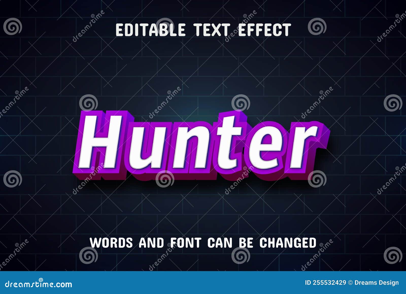 Hunter Text - Editable Text Effect Stock Vector - Illustration of ...