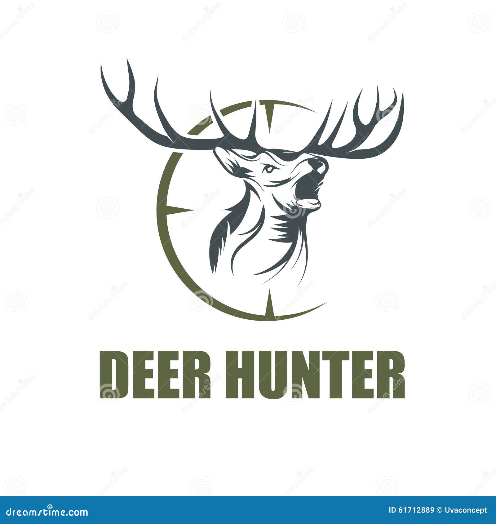 Hunter Vector Design Template Stock Vector - Illustration of antlers ...