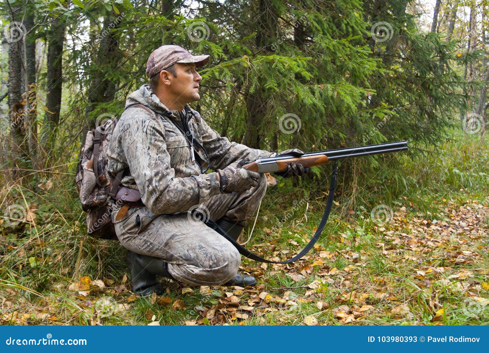 Hunter waiting a prey stock image. Image of pursuit - 103980393