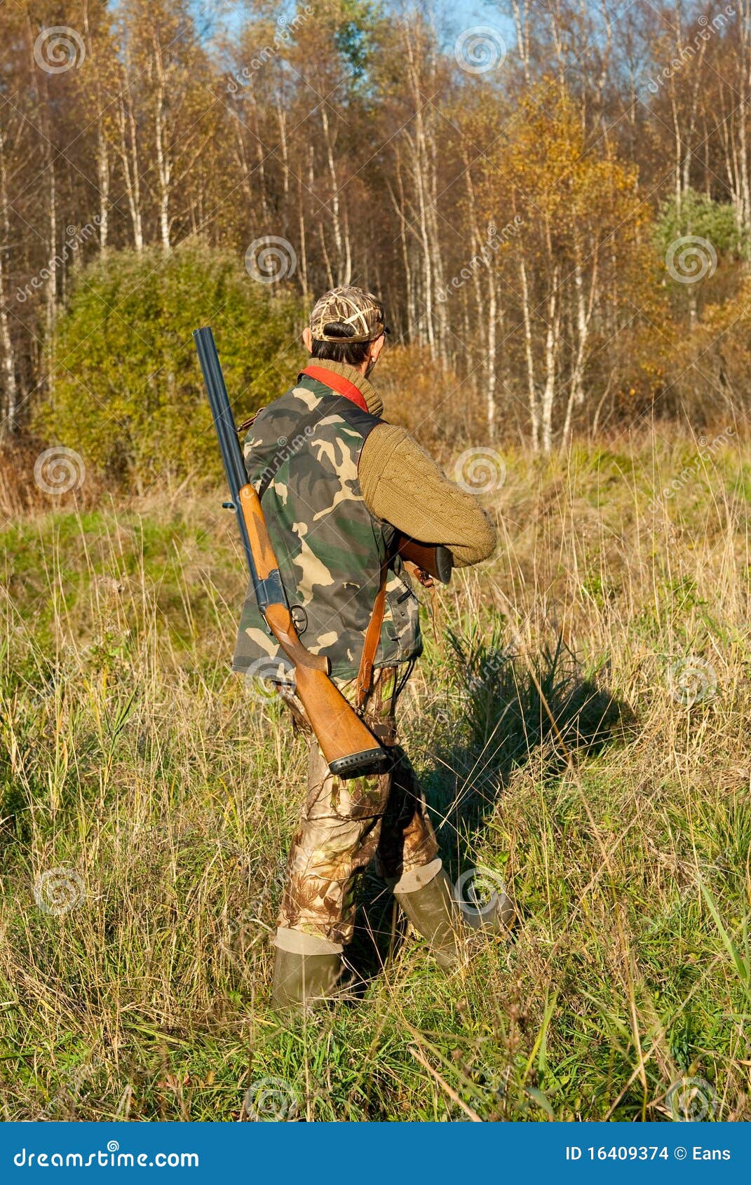 Hunter walking stock photo. Image of search, clothes - 16409374