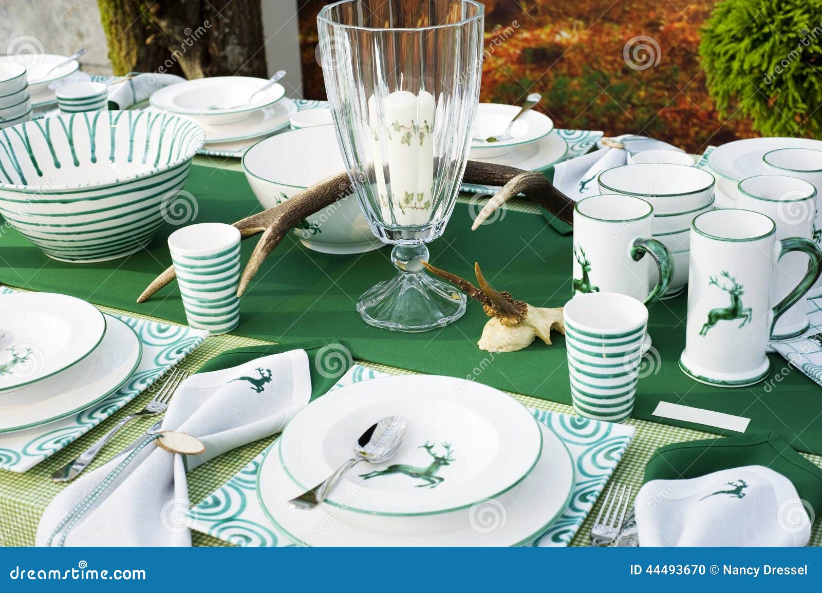 Hunters table setting stock photo. Image of exposed, gold - 44493670