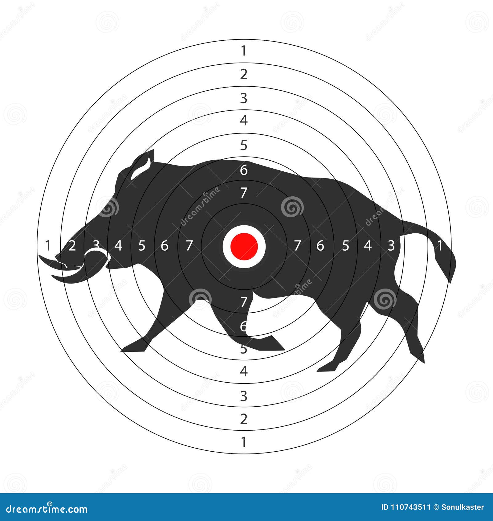 Hunting Animal Target Vector Icon Template for Aper Hog Hunt Training ...