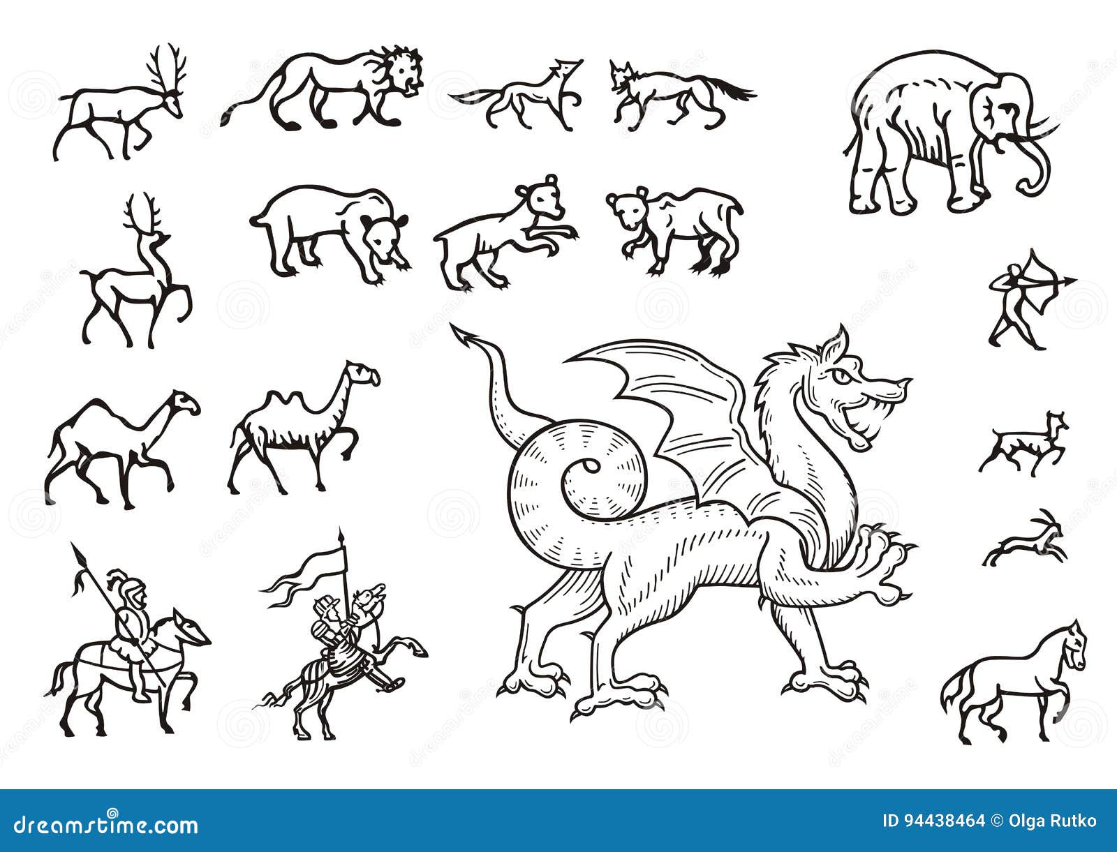 Hunting and Animals stock vector. Illustration of archer - 94438464