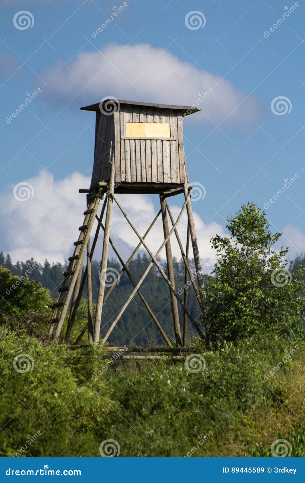 Hunting or Birdwatching Tower Stock Image - Image of path, lake: 89445589