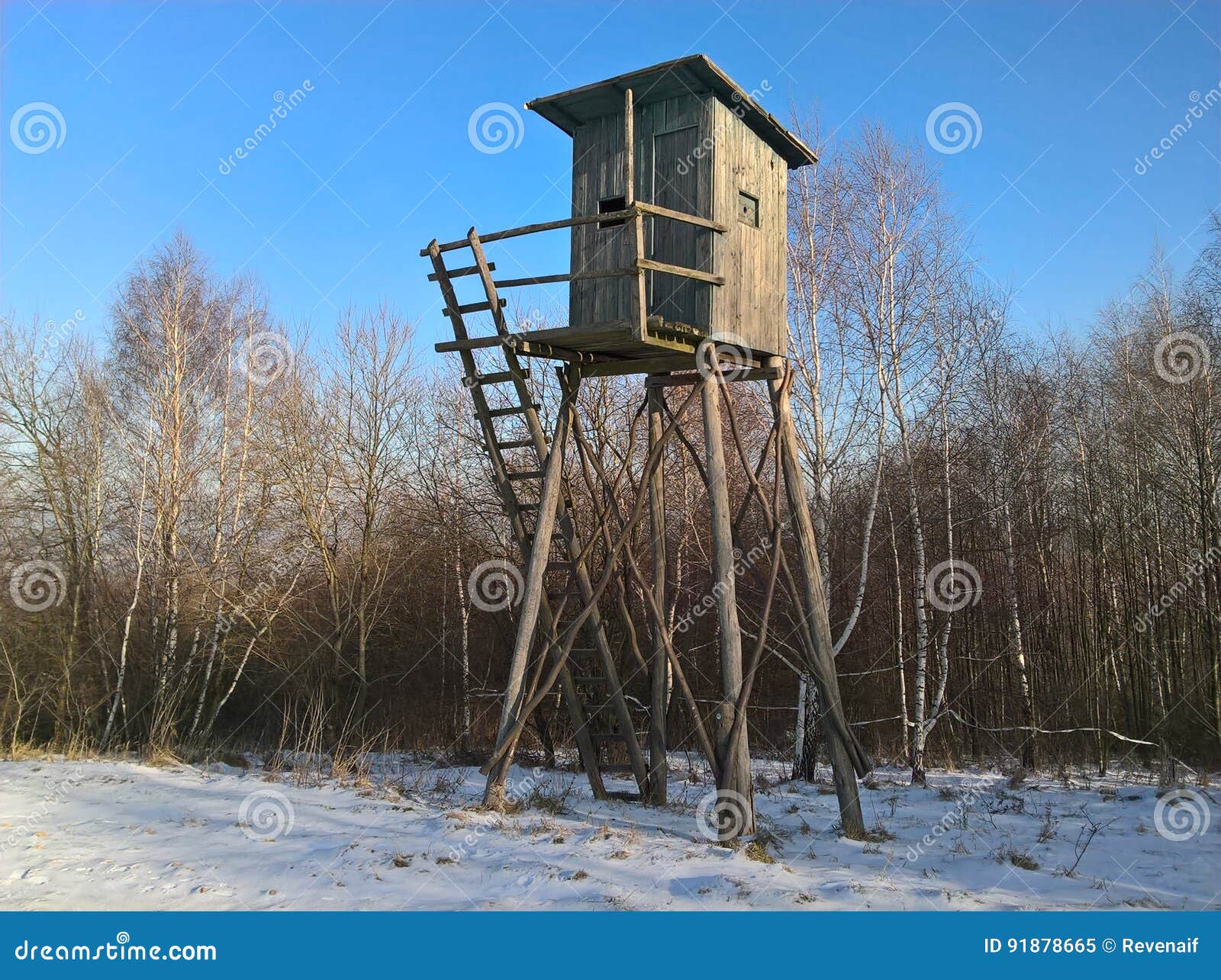 Hunting Blind High stock image. Image of machan, blue - 91878665
