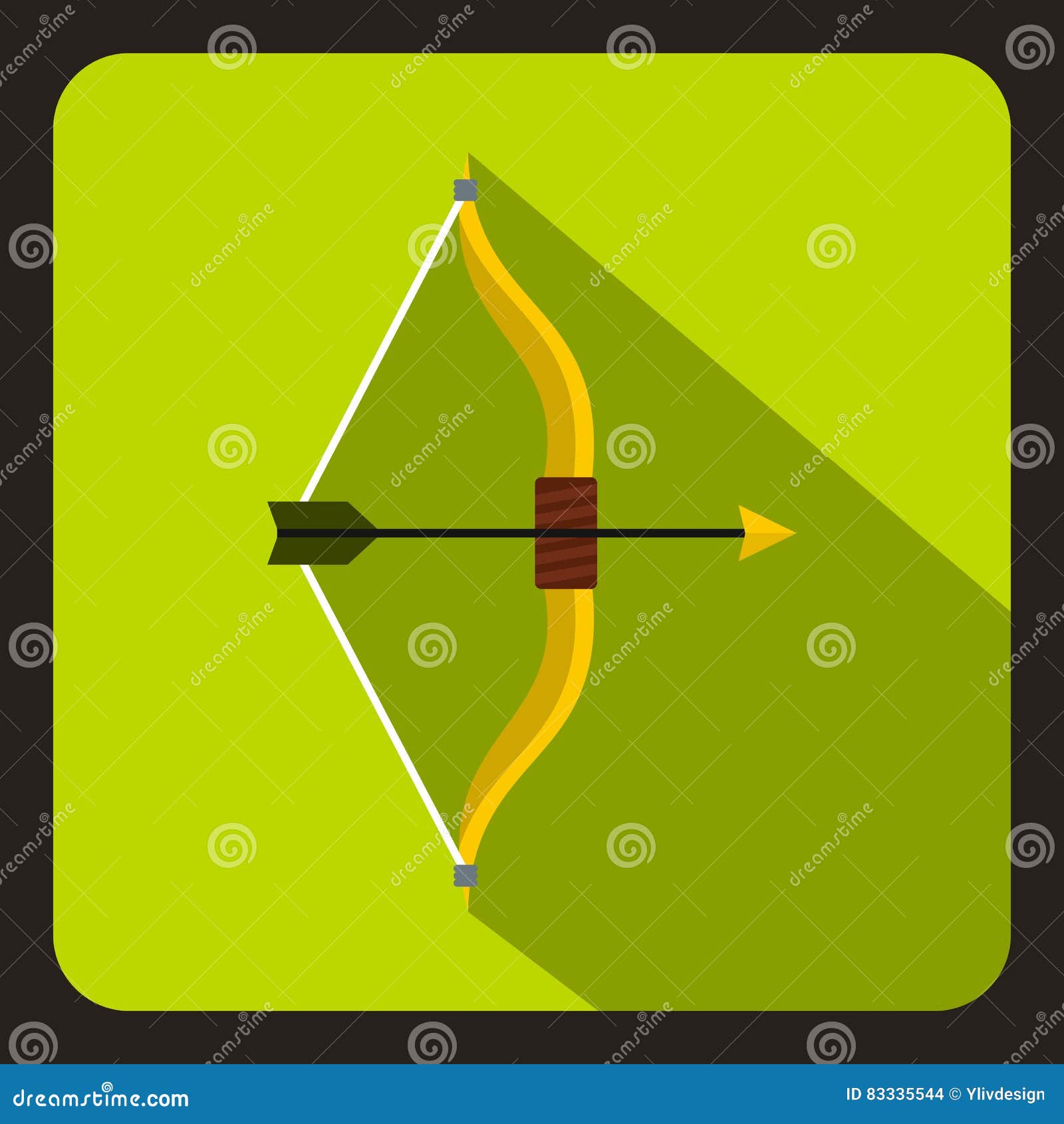 Hunting Bow Icon, Flat Style Stock Vector - Illustration of medieval ...