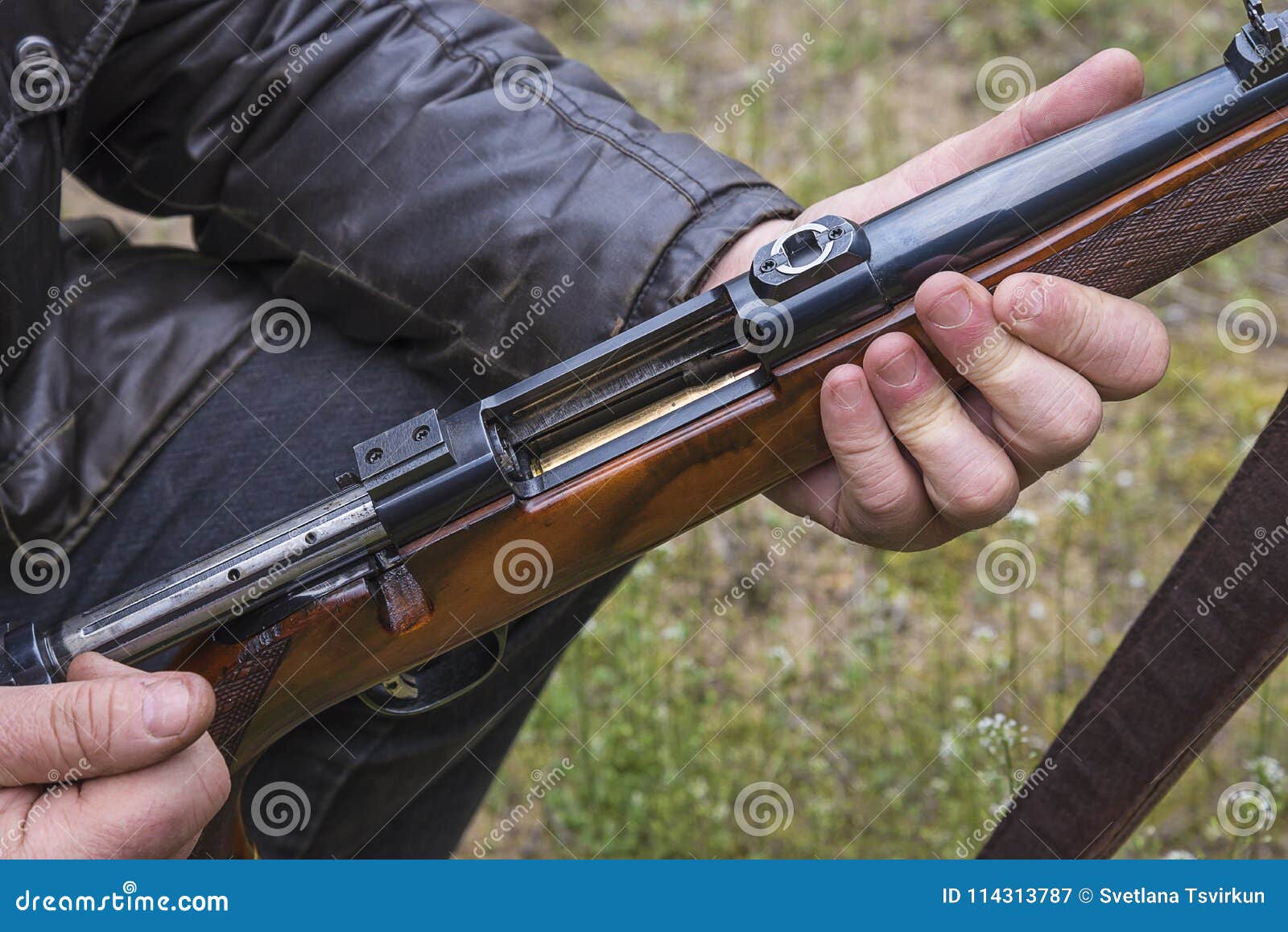 Hunting Carbine Reloading Close Up Stock Image - Image of loading ...