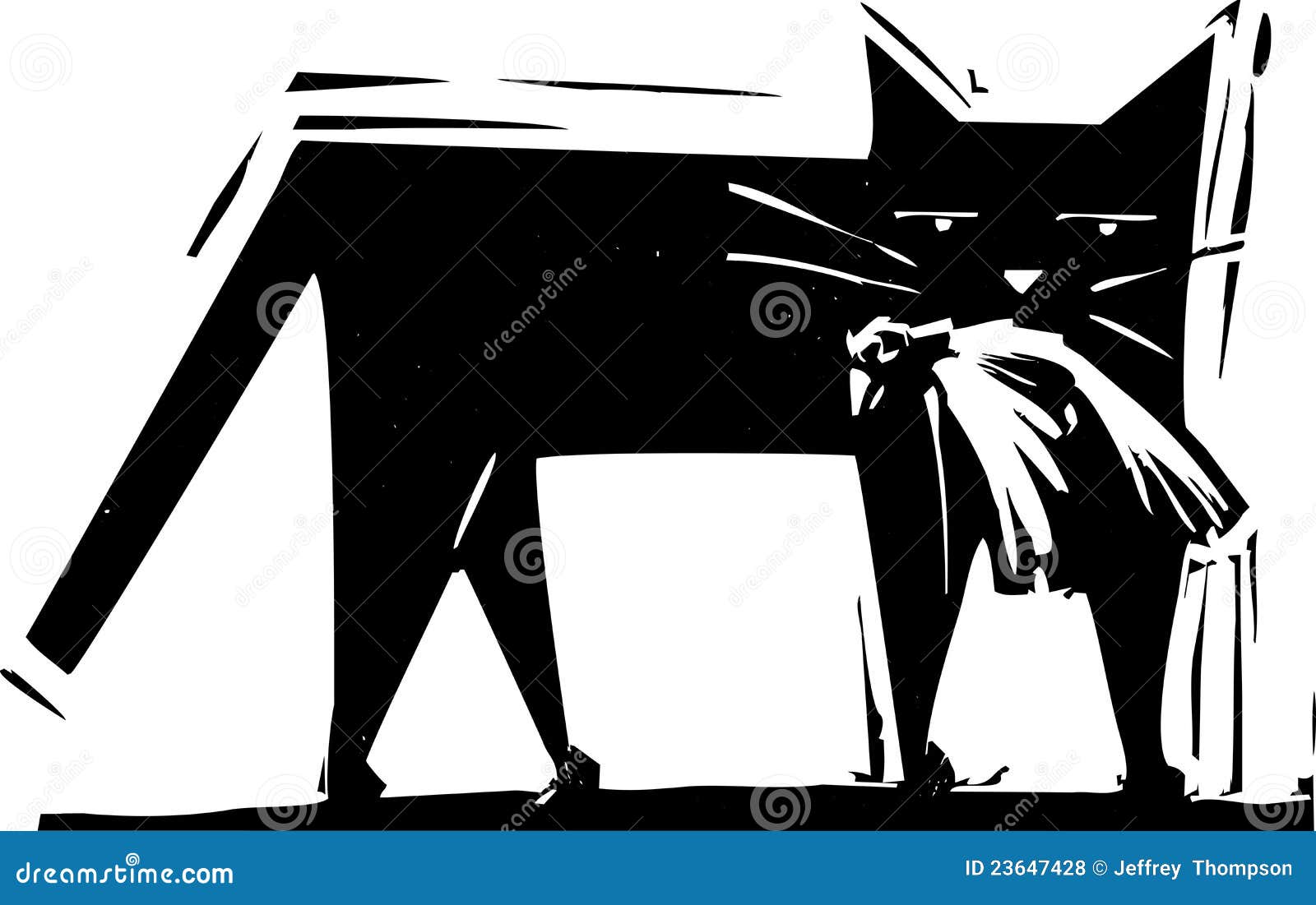 Hunting Cat stock vector. Illustration of feline, endangered - 23647428