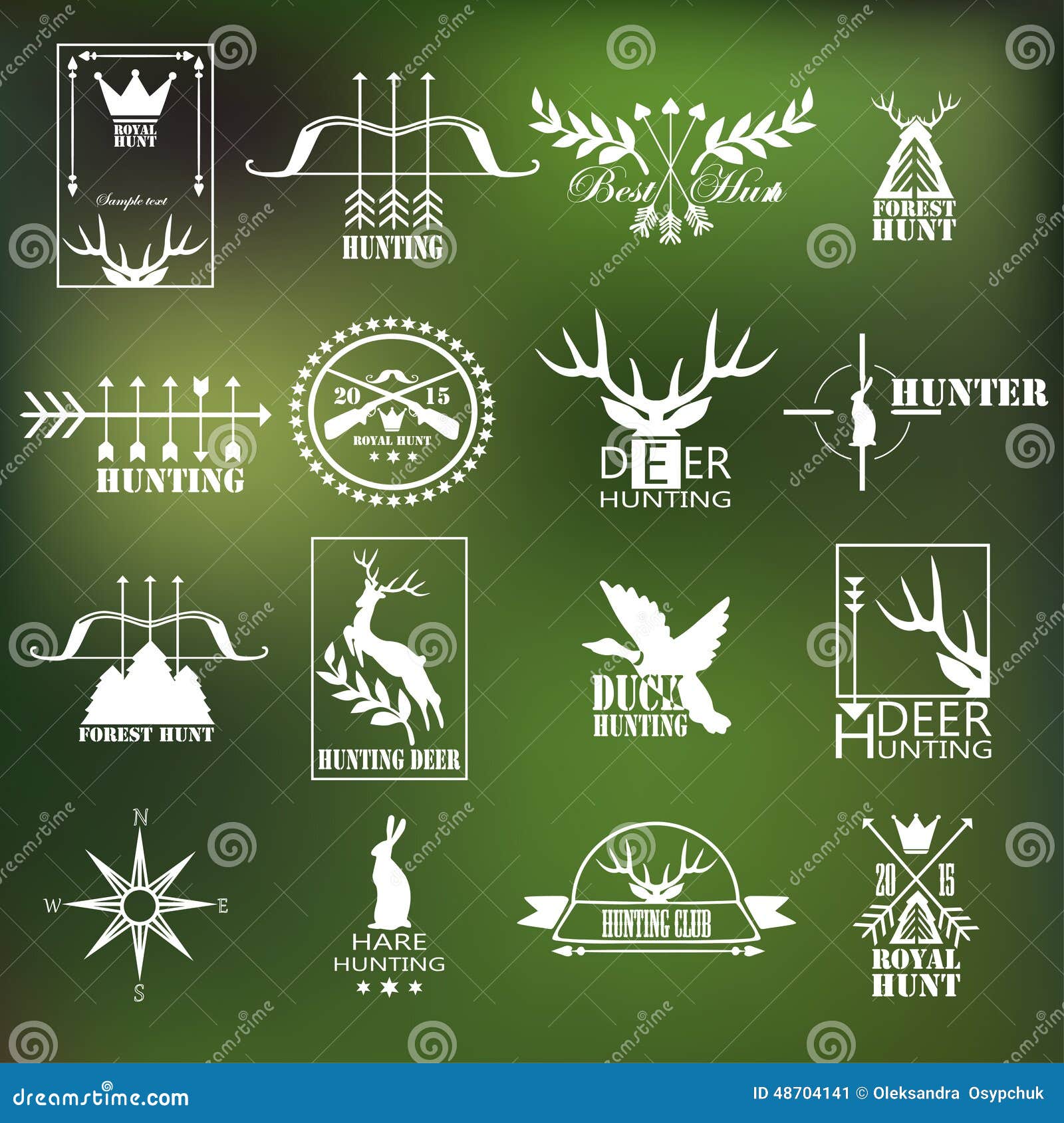 Hunting Club Label Collecton. Vector Stock Vector - Illustration of ...