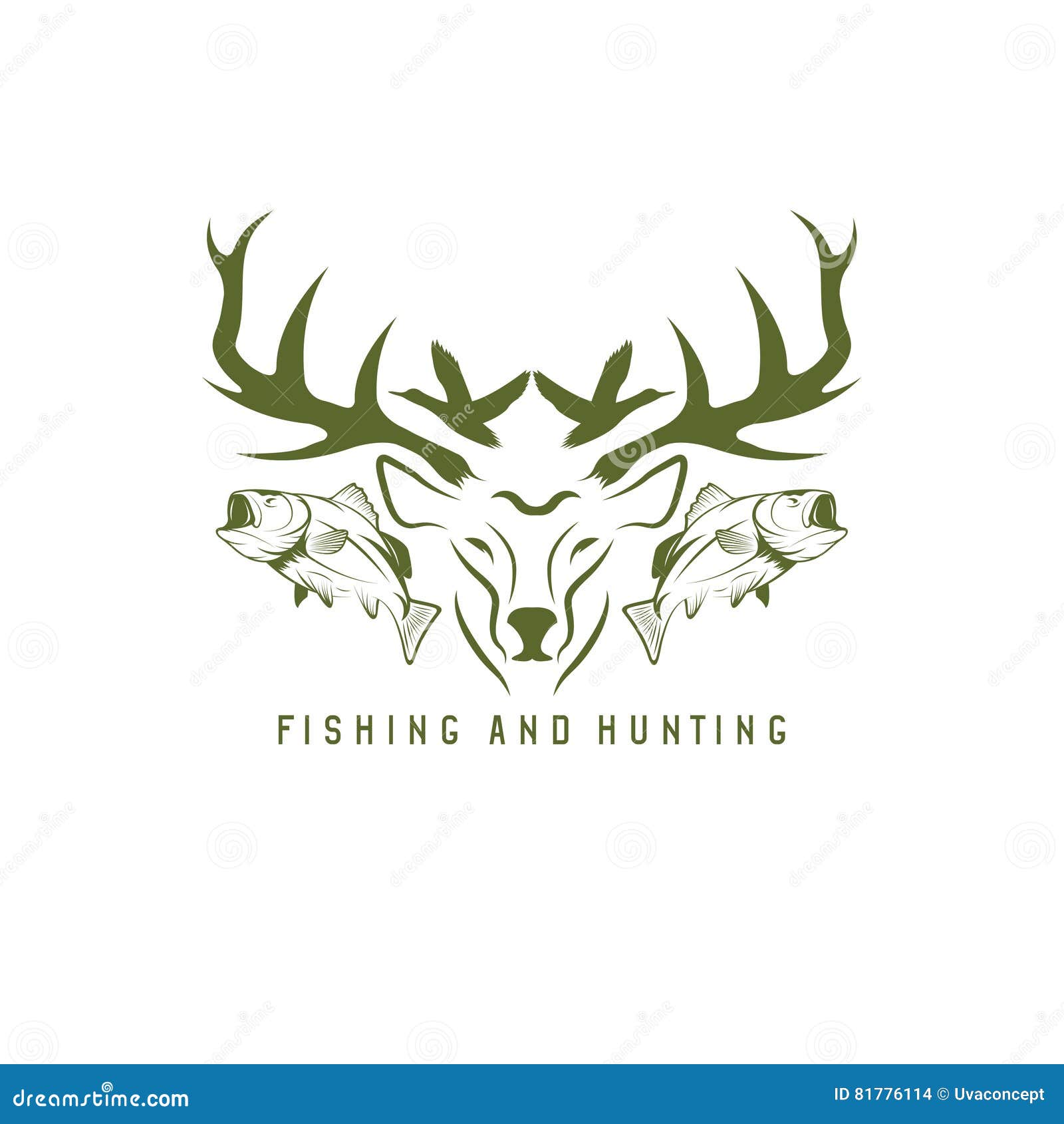 Set Of Hunting And Fishing Labels, Badges, Logos Vector Illustration ... Set Of Hunting And Fishing Labels, Badges, Logos Vector Illustration ...
