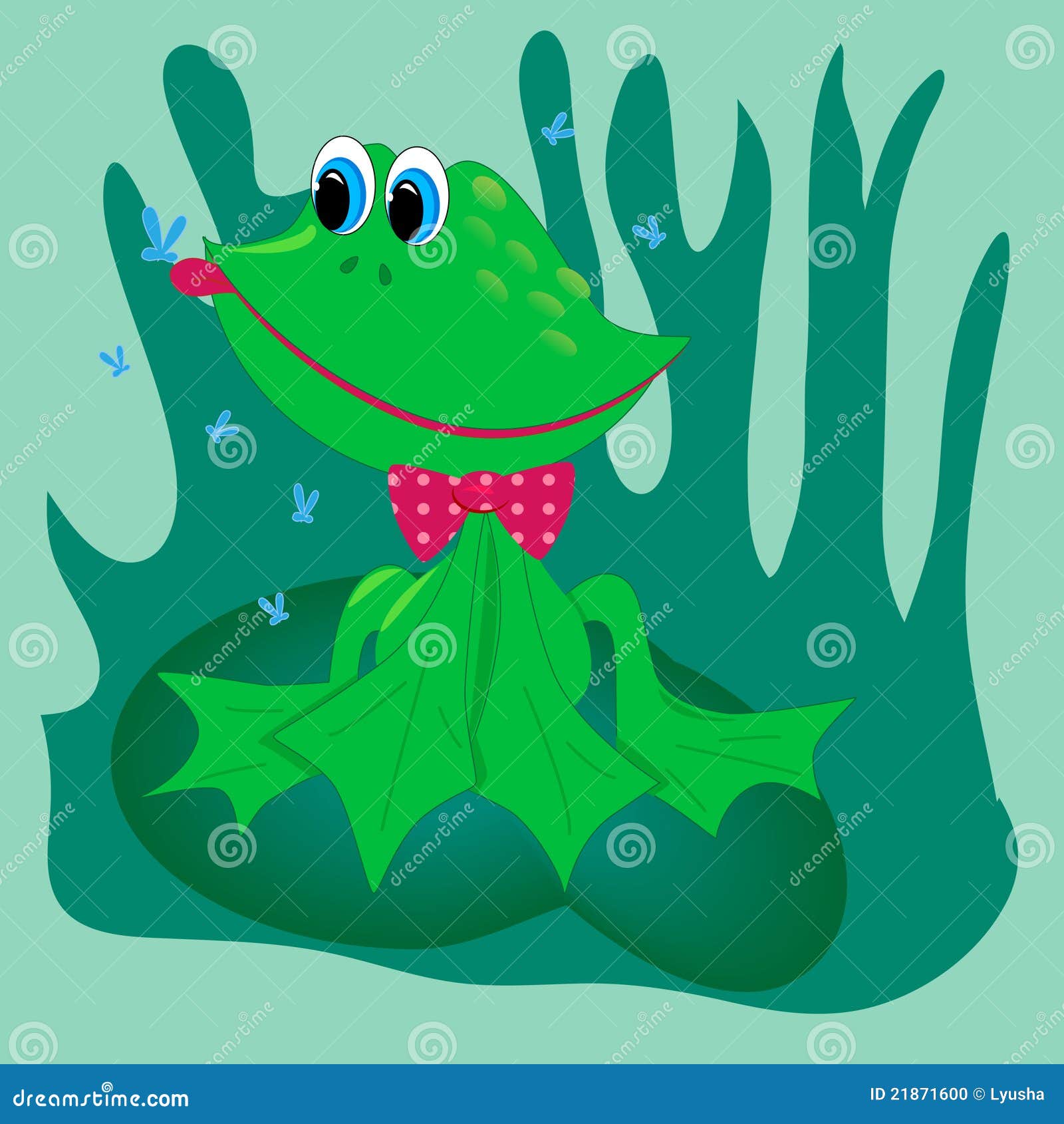 Hunting Frog on Leaf Illustration Stock Vector - Illustration of tongue ...