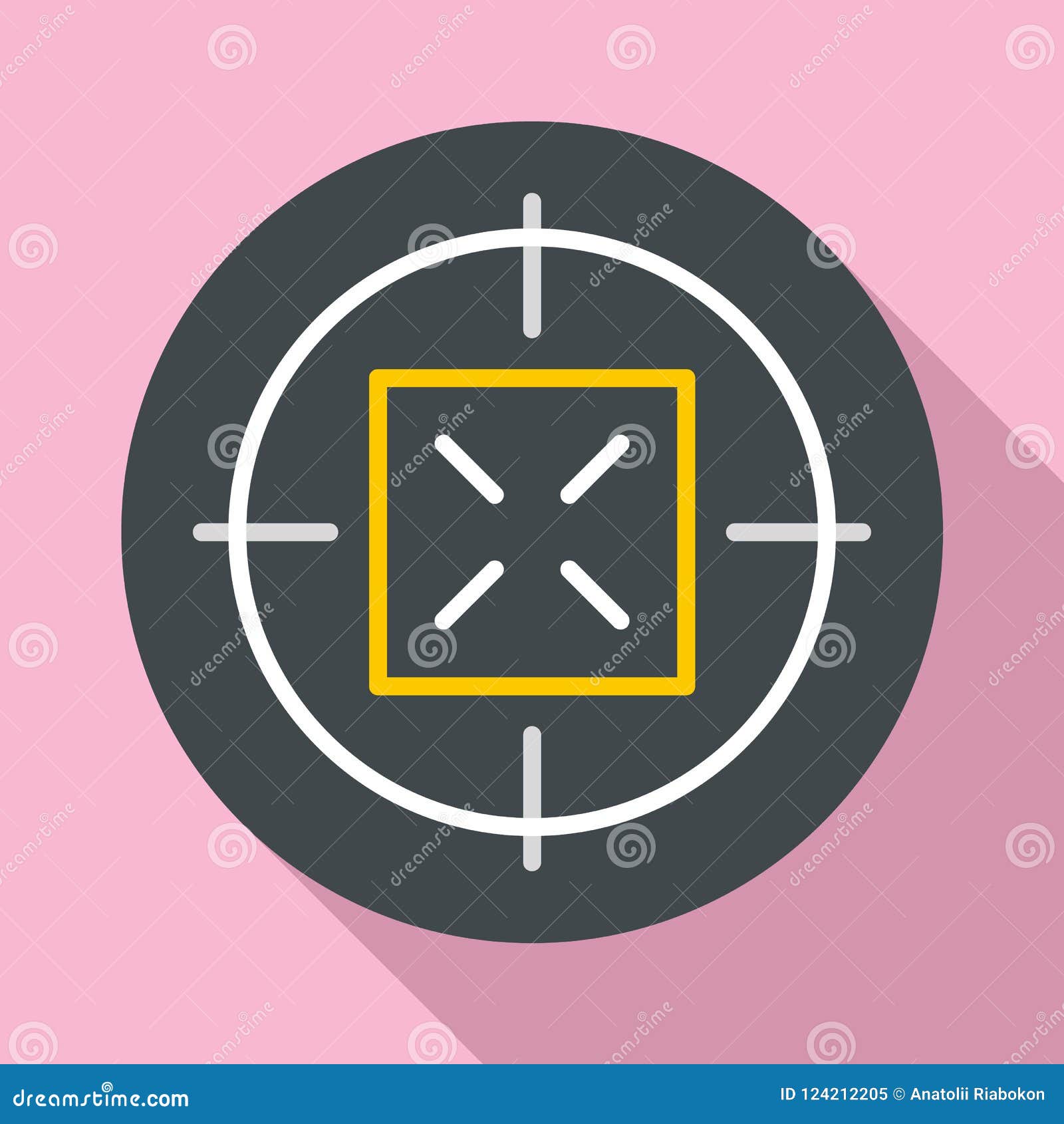 Hunting Gun Aim Icon, Flat Style Stock Illustration - Illustration of ...