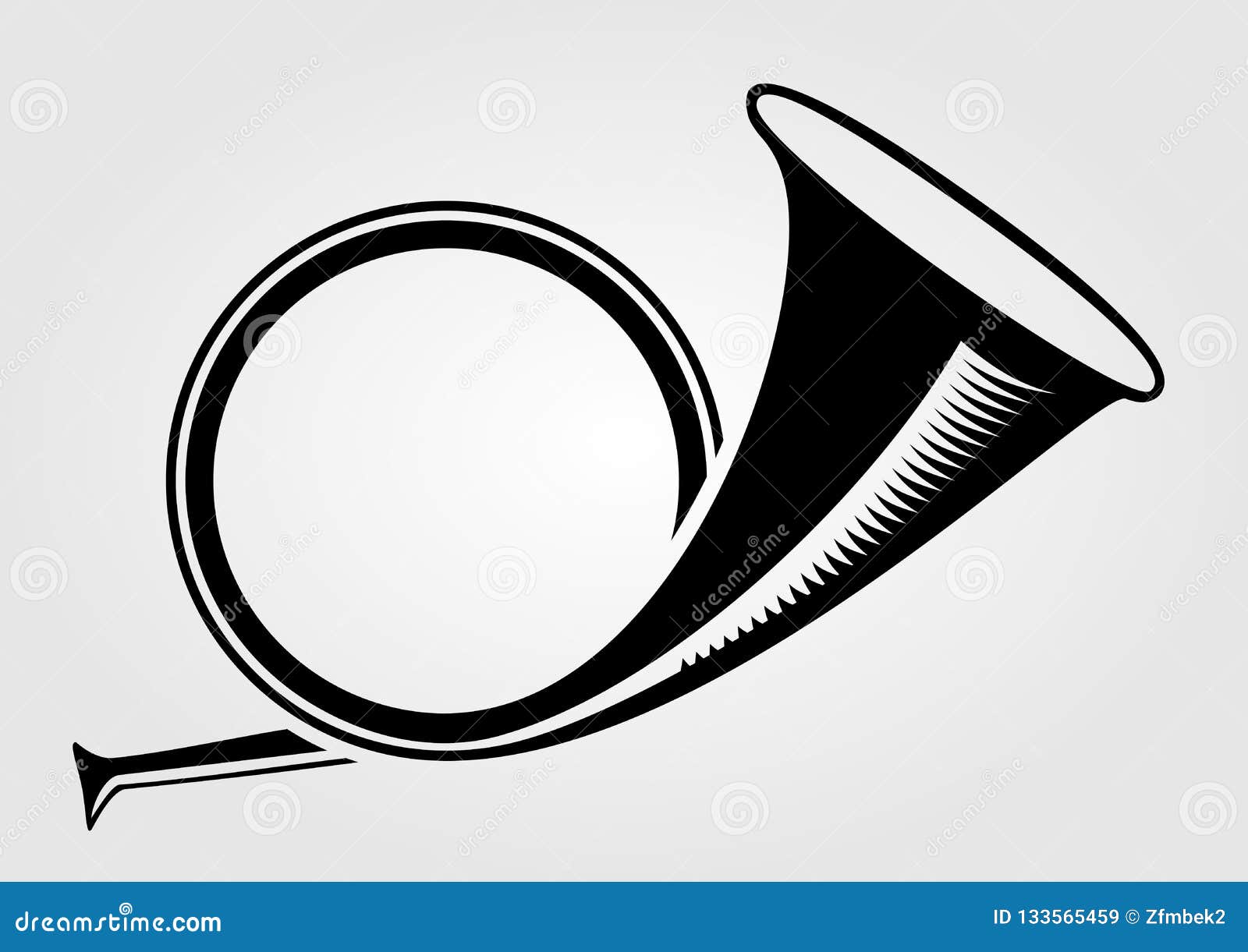Hunting Horn Icon Isolated on White Background Stock Vector ...