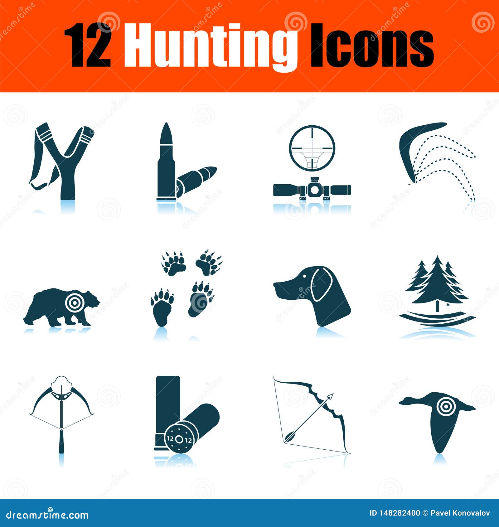 Hunting Icon Set stock vector. Illustration of boar - 148282400