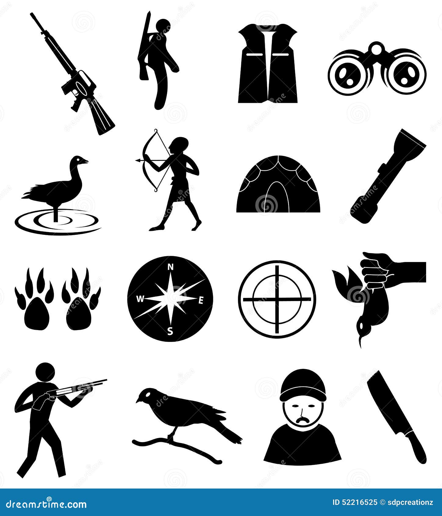 Hunting icons set stock vector. Illustration of hunting - 52216525
