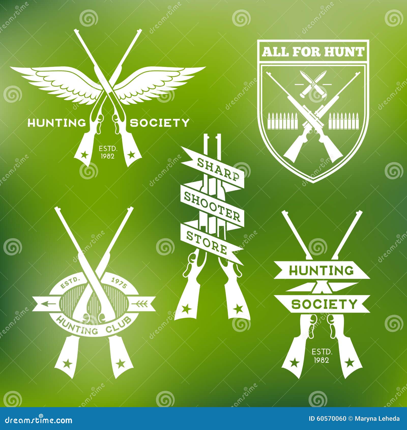 Hunting labels stock vector. Illustration of identity - 60570060