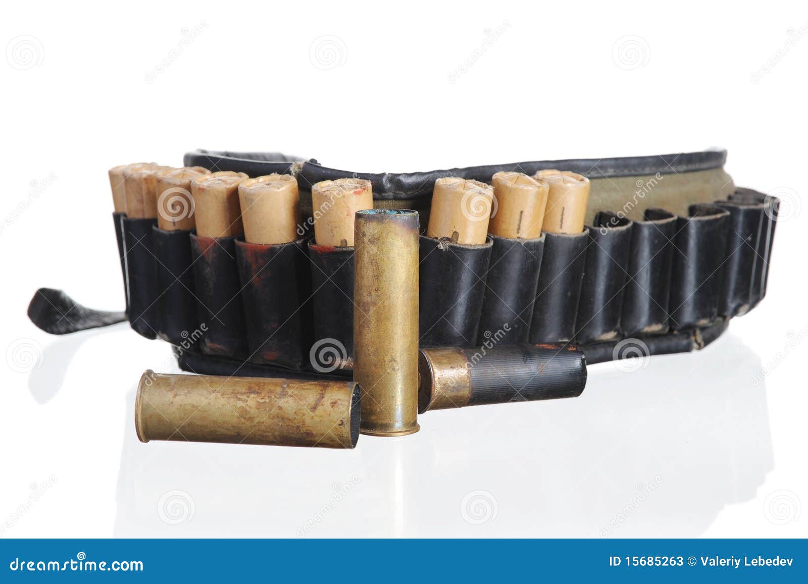 Hunting leather bandolier stock image. Image of ammo - 15685263