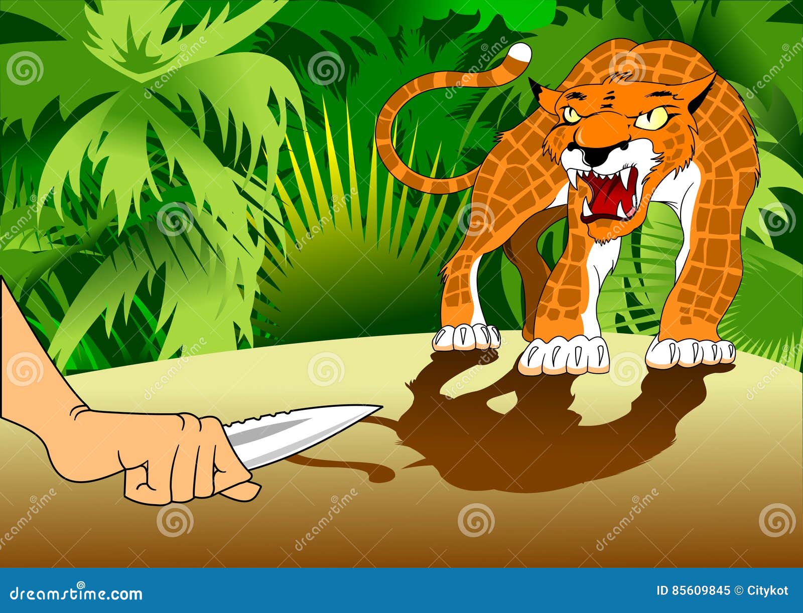 Hunting leopard stock illustration. Illustration of intelligence - 85609845
