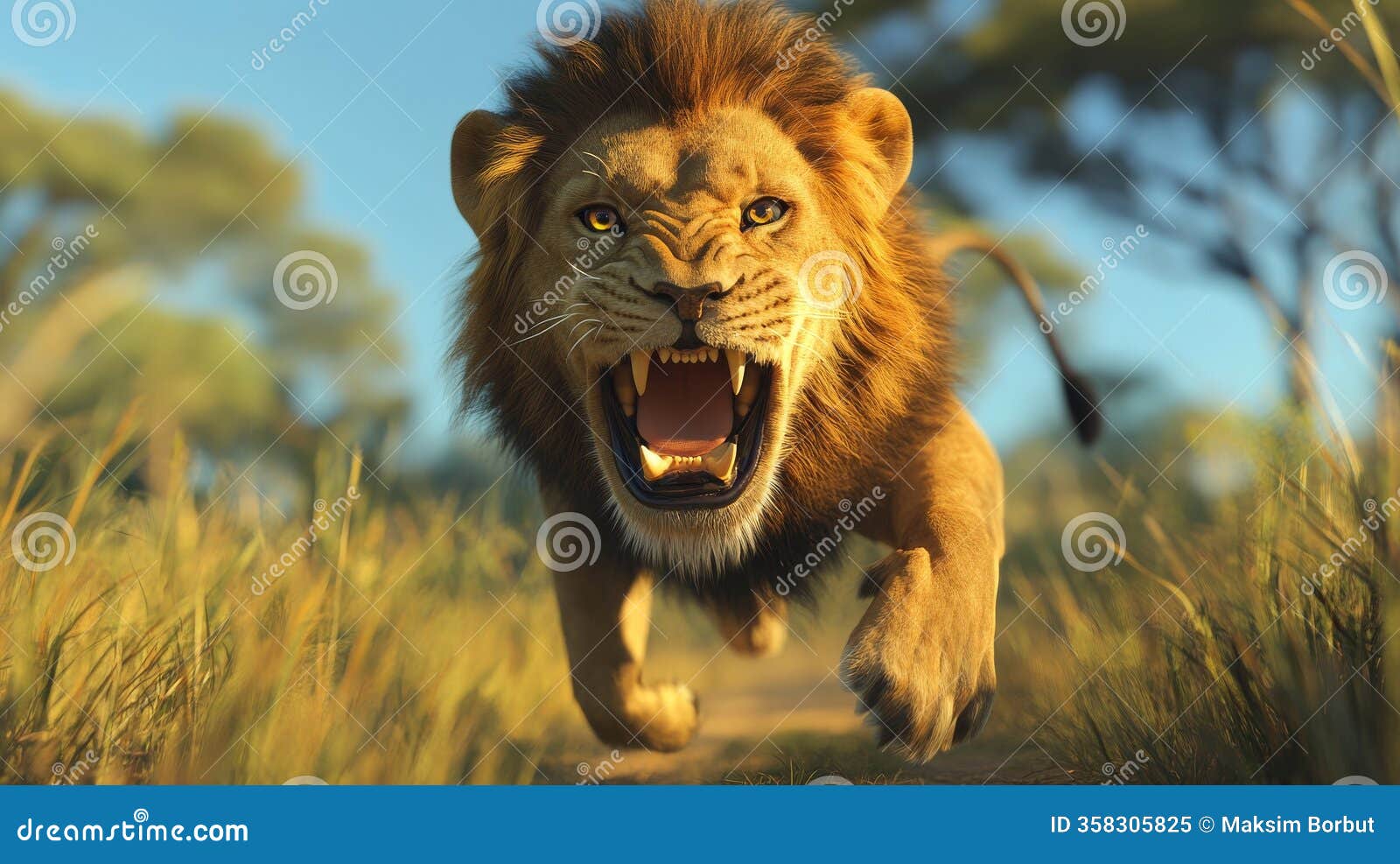 Hunting Lion Royalty-Free Stock Photography | CartoonDealer.com #8309819