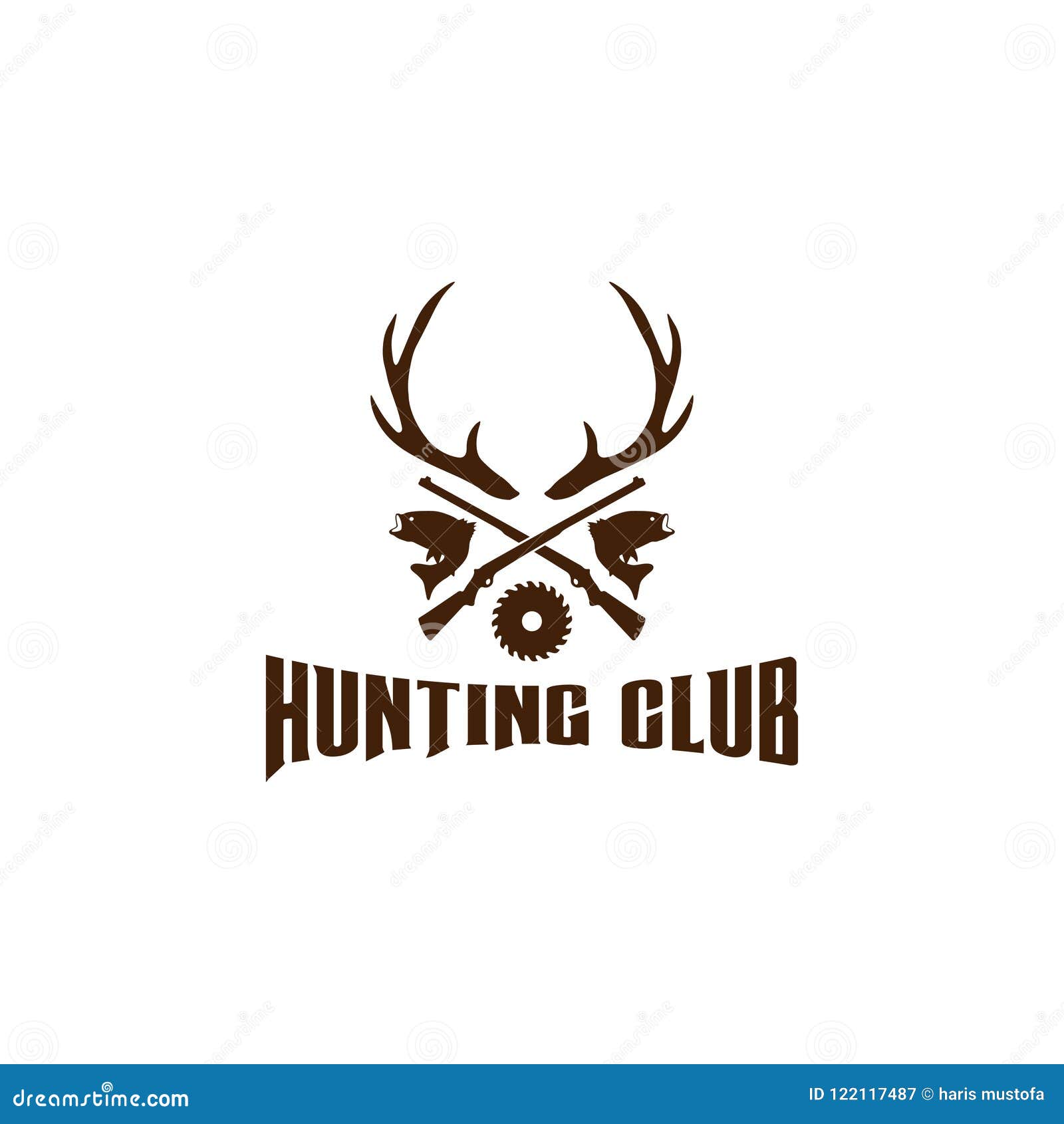 Hunting Logo Design Template Stock Vector - Illustration of gear ...