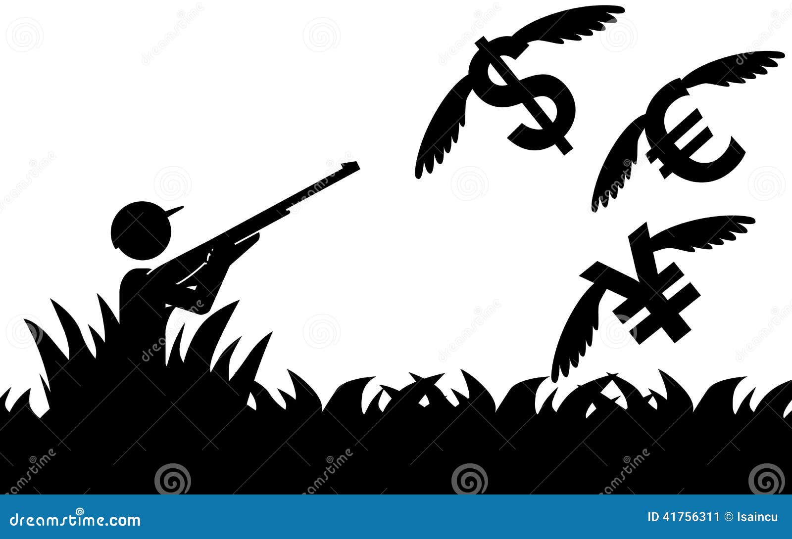 Hunting money stock vector. Illustration of nature, figure - 41756311