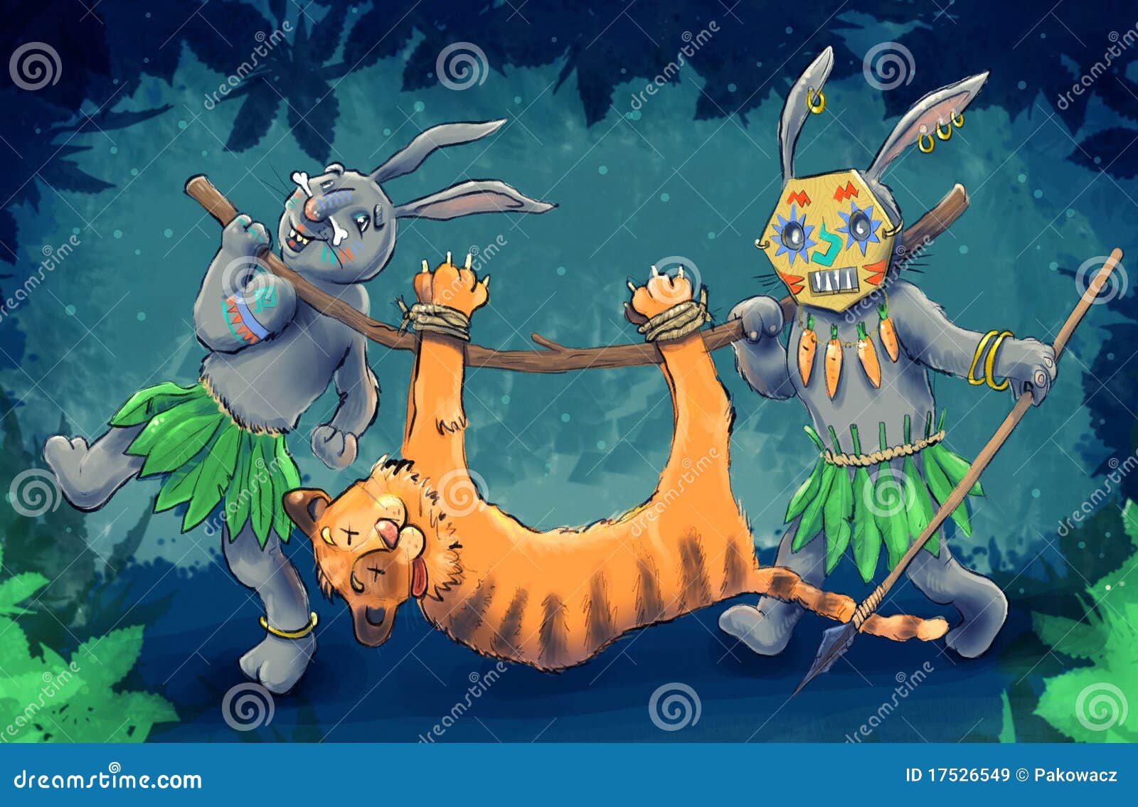 Hunting Rabbits stock illustration. Illustration of rabbits - 17526549