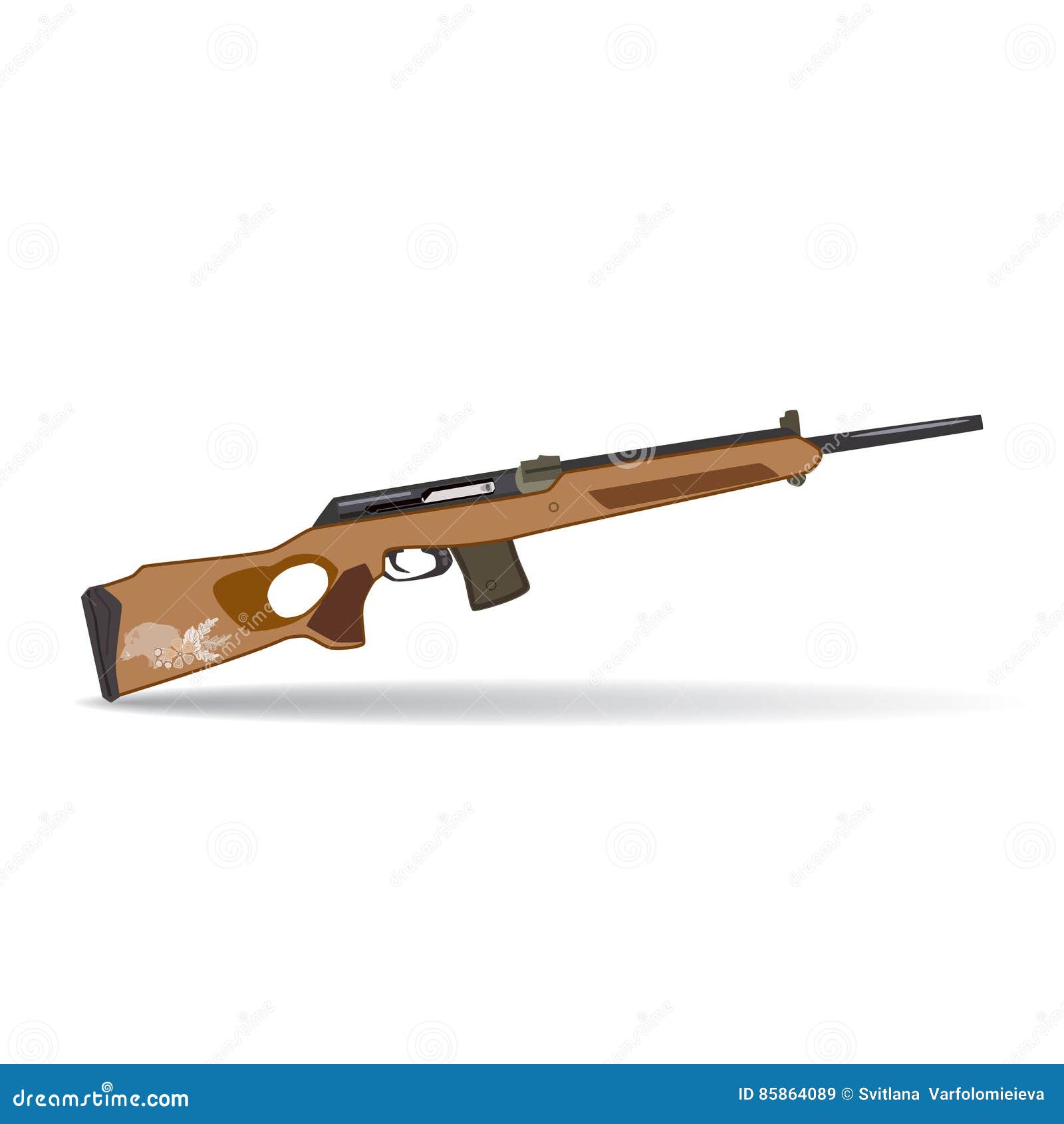 Hunting Rifle, Illustration in Flat Style Design Stock Illustration ...